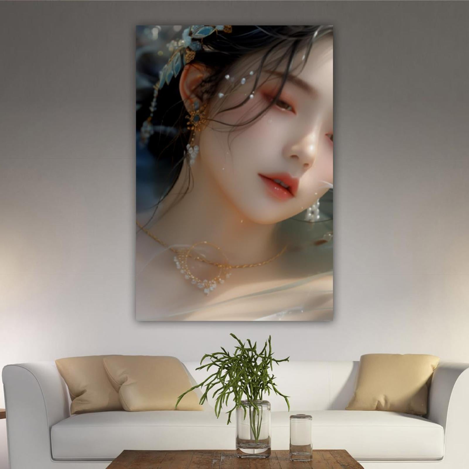 OWNSERIES Home Decor a Beauty Like a Lotus Emerging From Water Canvas ...