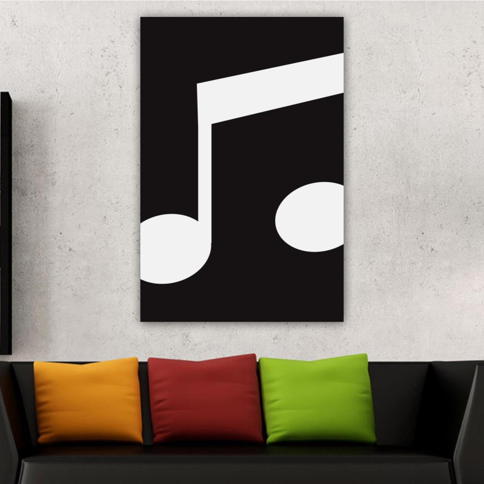 OWNSERIES Home Decor a Big Music Note on Black Background Pattern ...