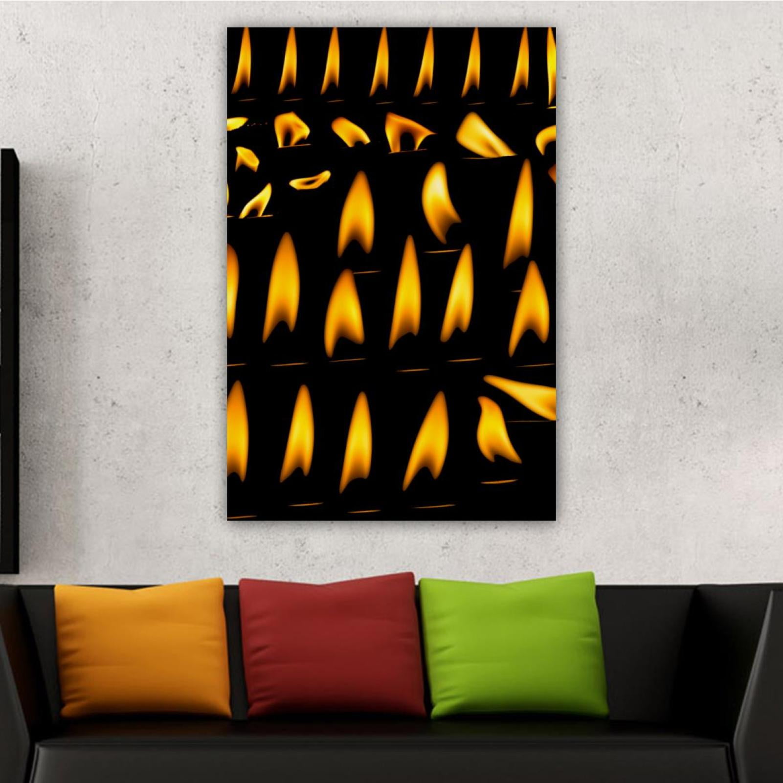 OWNSERIES Home Decor Candle Flame Fire Light Burn Pattern Canvas Wall ...