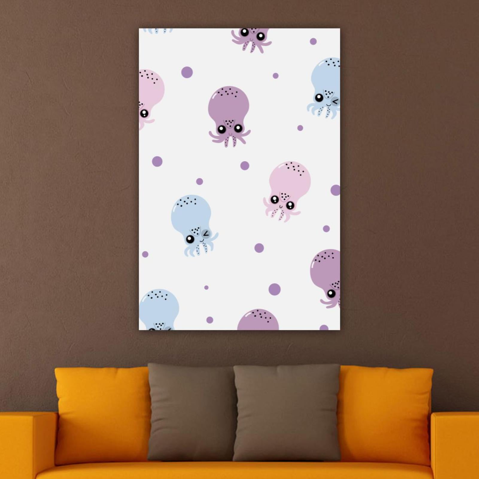 OWNSERIES Home Decor Cartoon Cute Octopus Pattern Canvas Wall Art ...