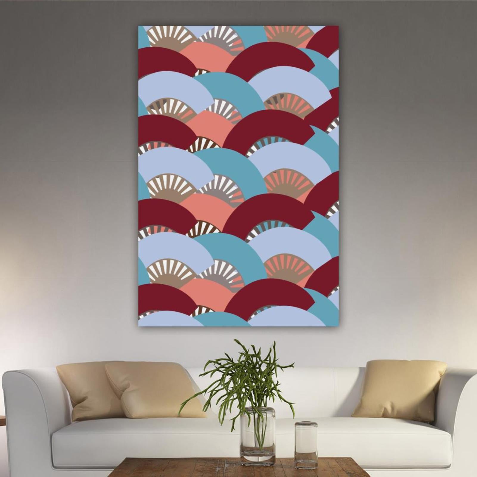 OWNSERIES Home Decor Colorful Spanish Fan Pattern Canvas Wall Art ...