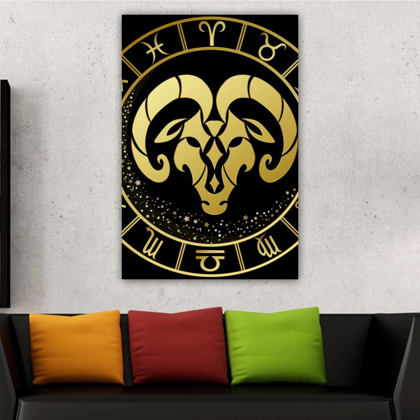 OWNSERIES Home Decor Constellation Aries Zodiac Sign Pattern Canvas ...