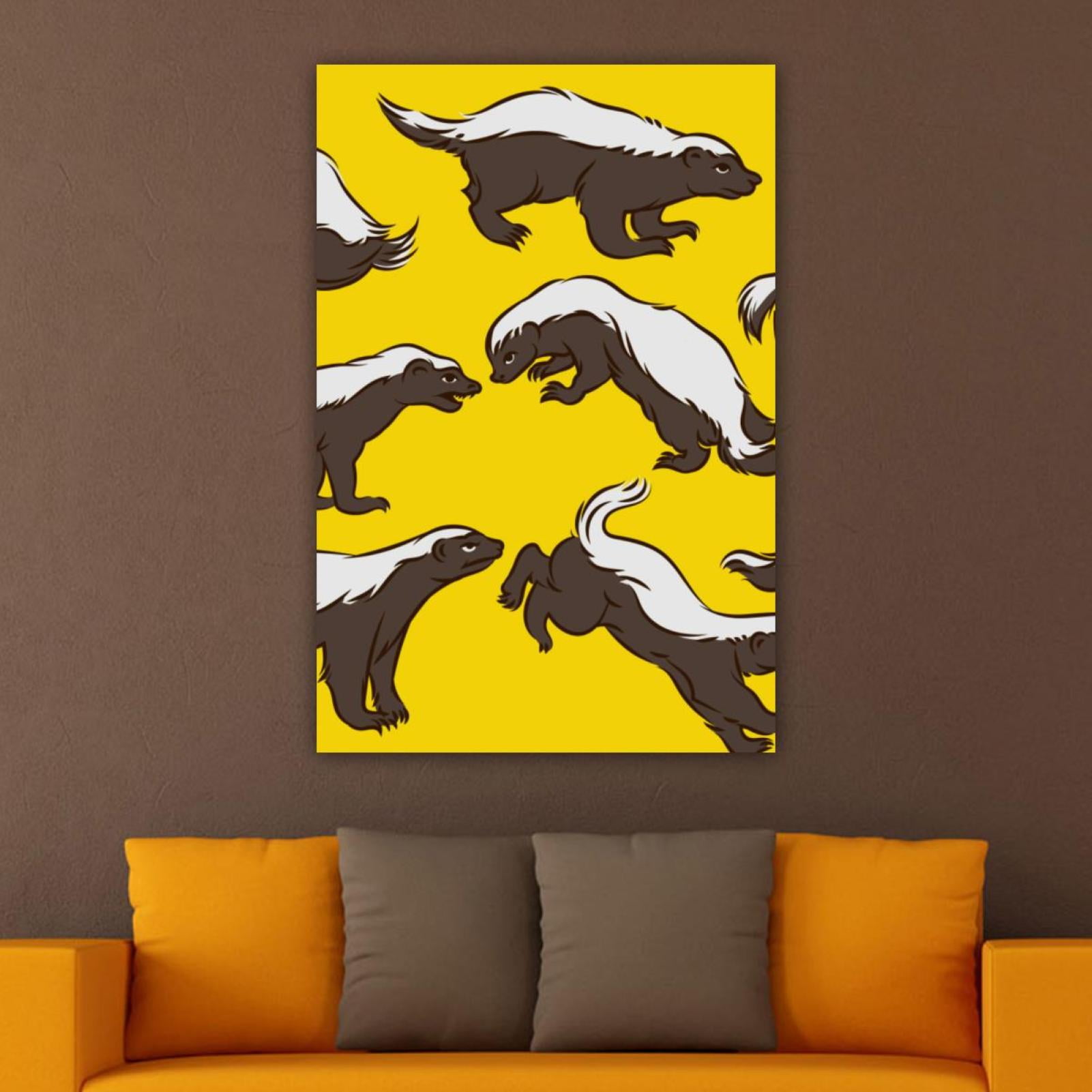 OWNSERIES Home Decor Cute Cartoon Honey Badger Pattern Pattern Canvas ...