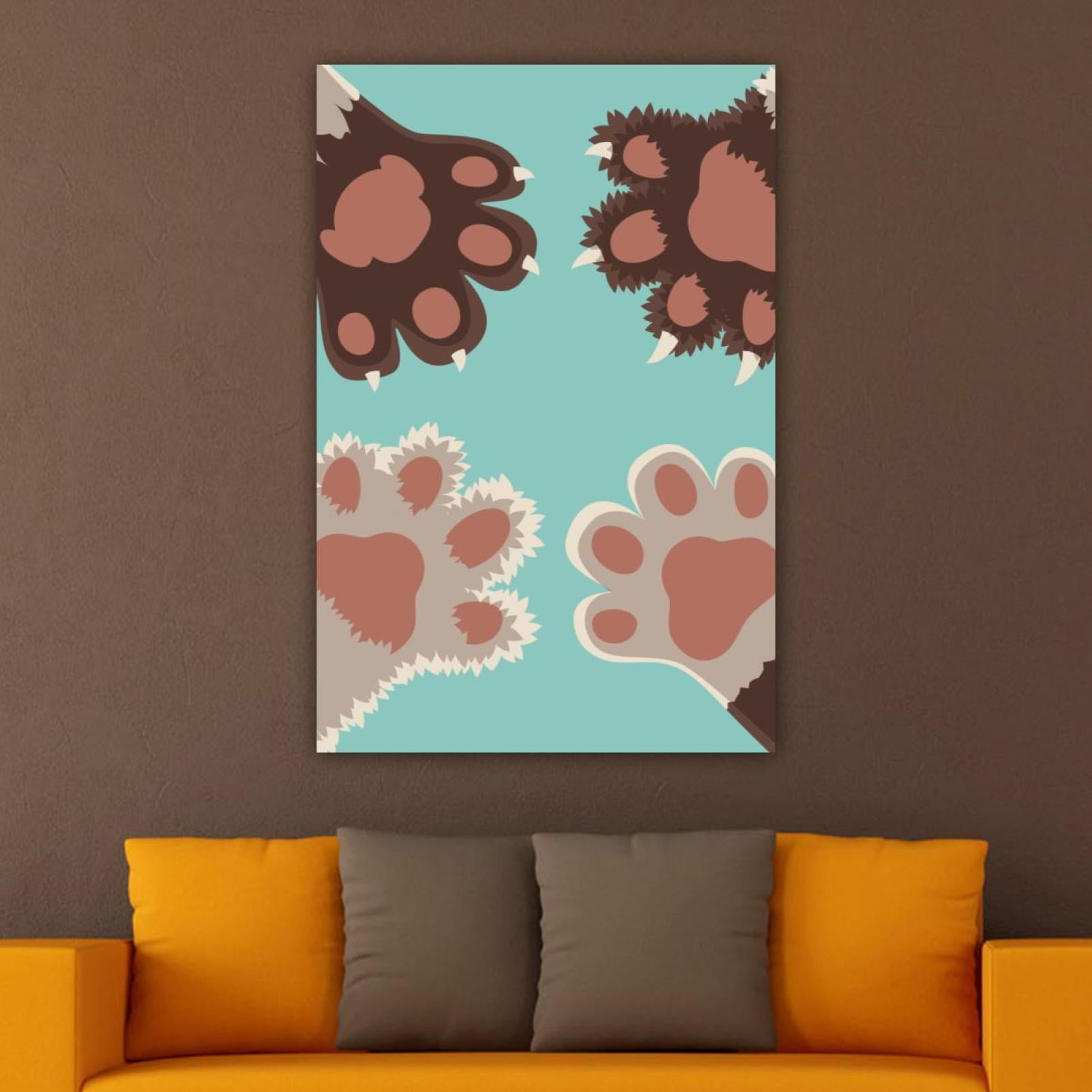 OWNSERIES Home Decor Cute Cats Claw Dogs Paw Hands Pattern Pattern ...
