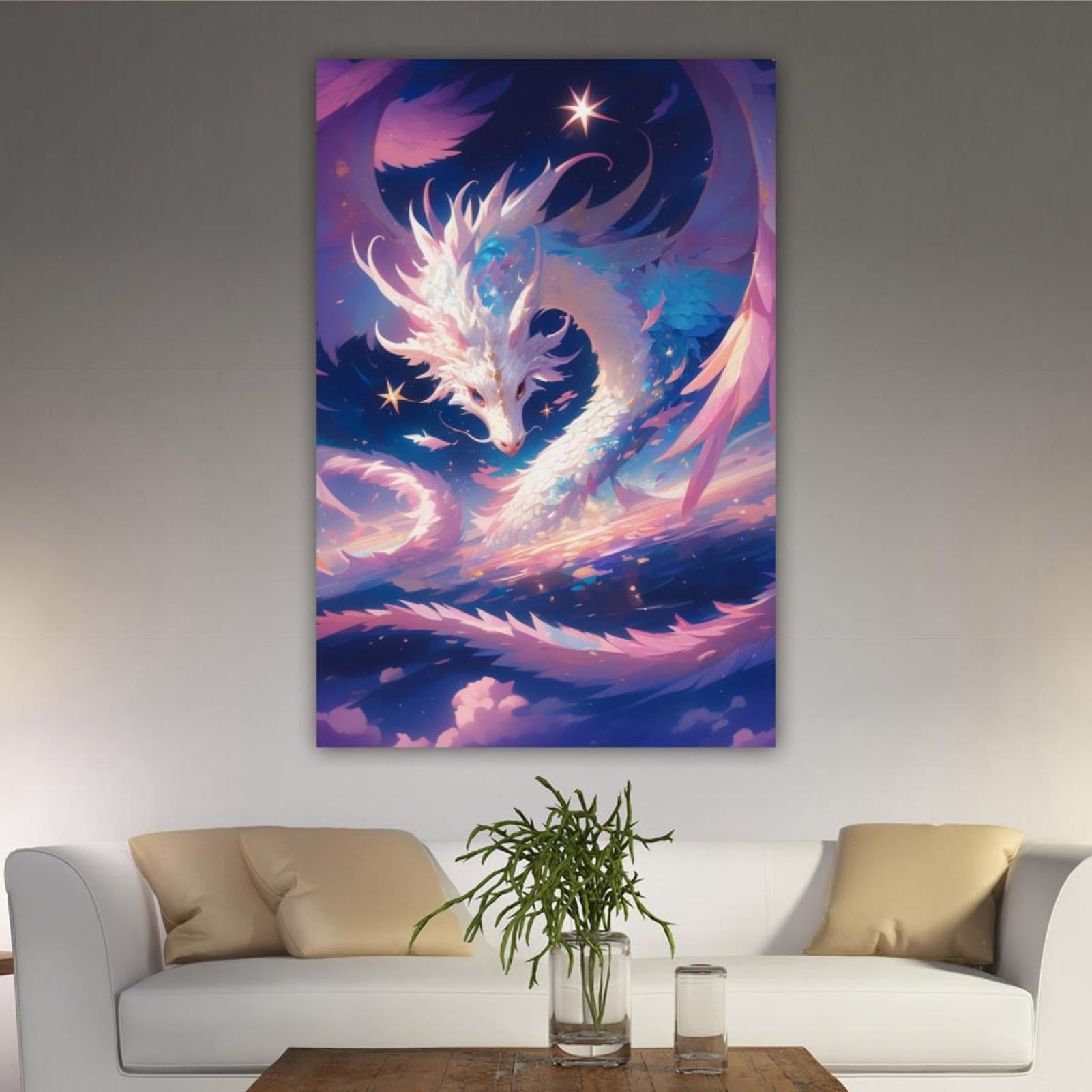 OWNSERIES Home Decor Cute Little Dragon Canvas Wall Art Paintings for ...