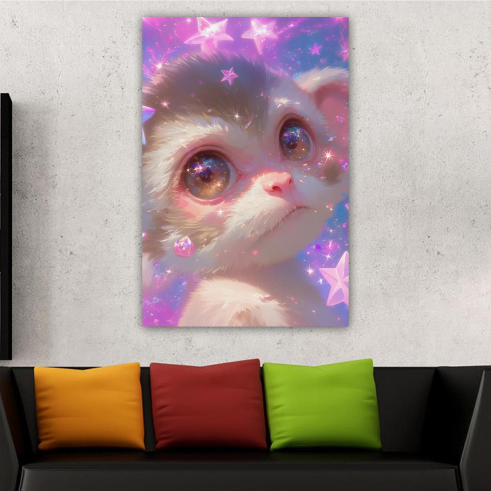 OWNSERIES Home Decor Cute Little Monkey Pattern Canvas Wall Art ...