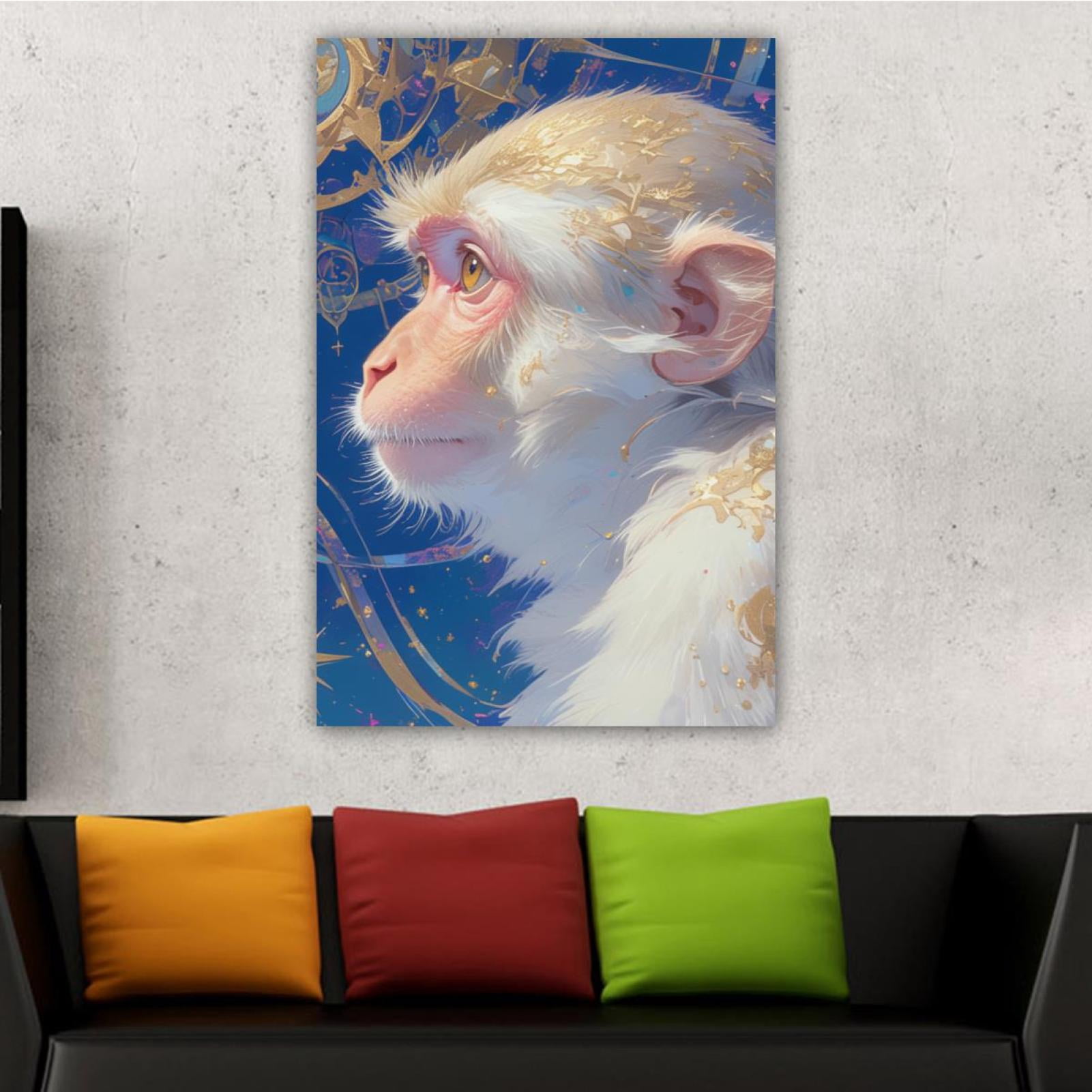 OWNSERIES Home Decor Cute Little Monkey Pattern Canvas Wall Art ...