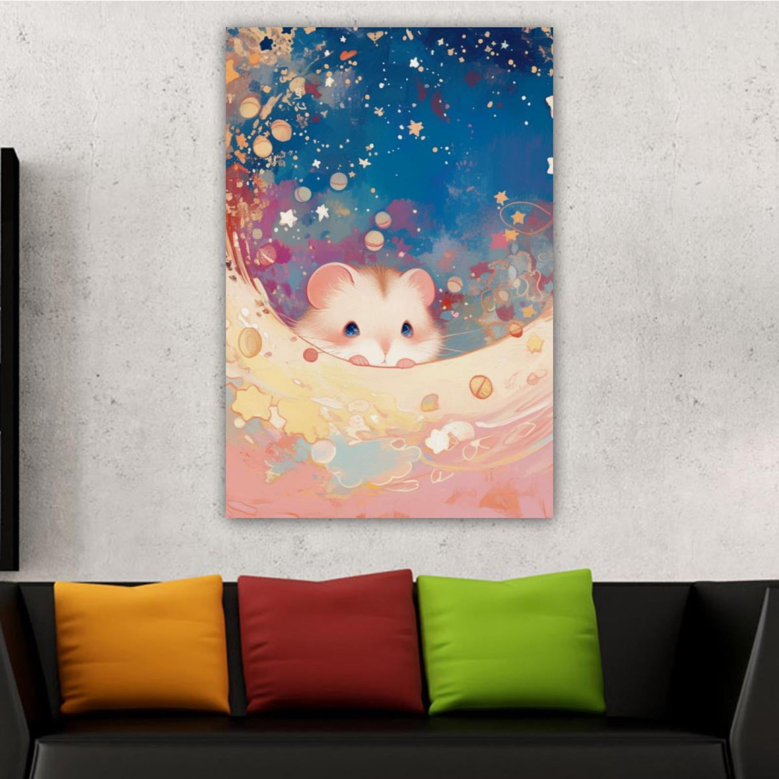OWNSERIES Home Decor Cute Little Mouse Pattern Canvas Wall Art ...