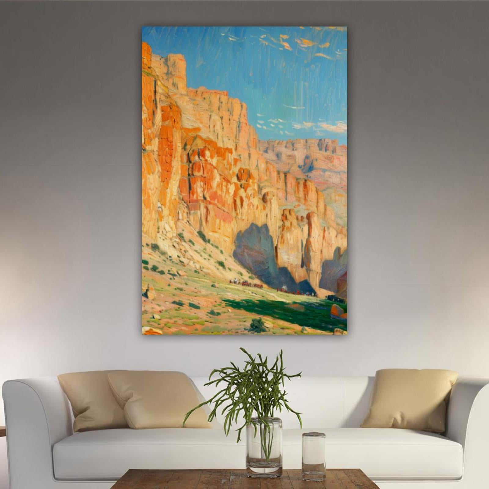 OWNSERIES Home Decor Desert Canyon Pattern Canvas Wall Art Paintings ...