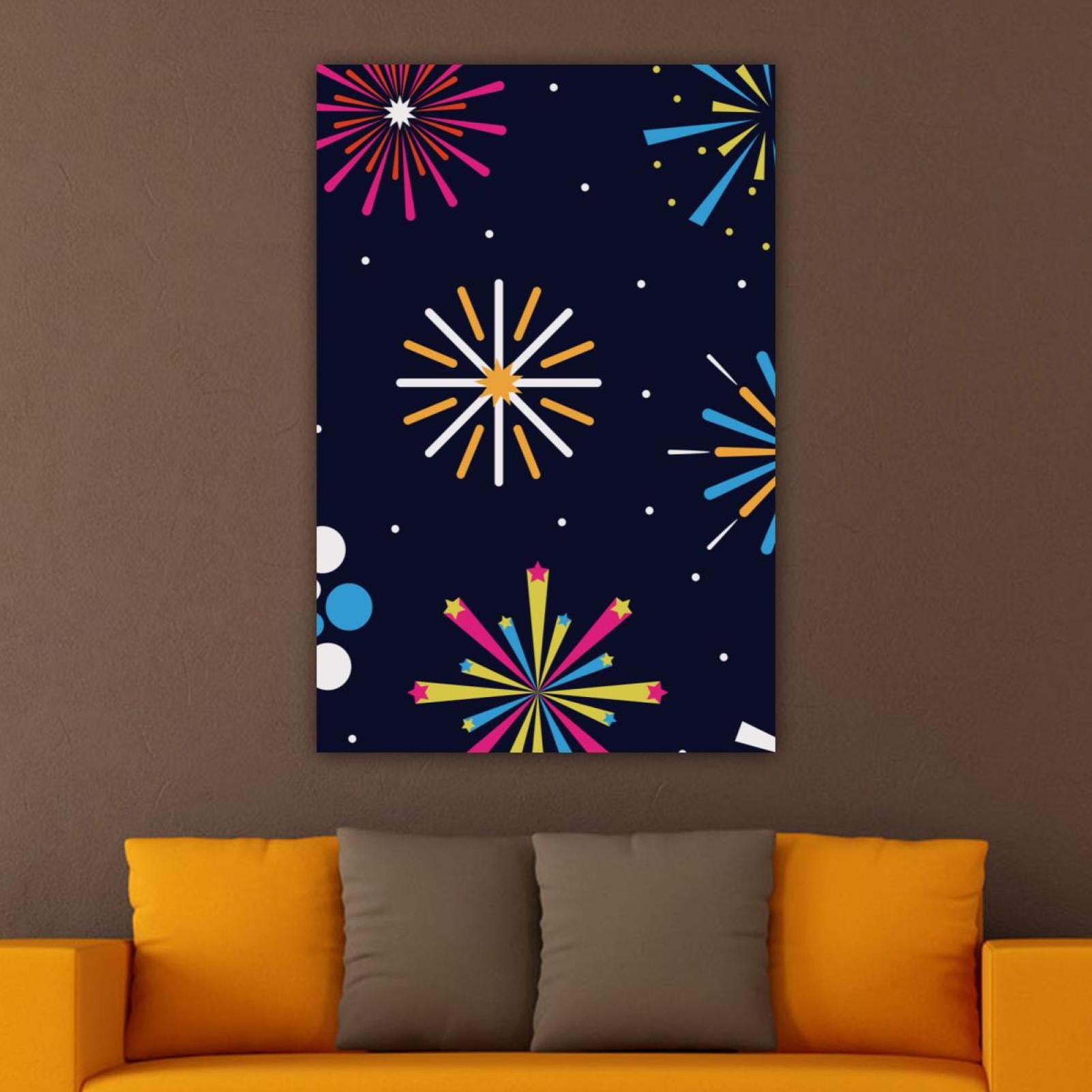 OWNSERIES Home Decor Different Kind of Fireworks Pattern Canvas Wall ...