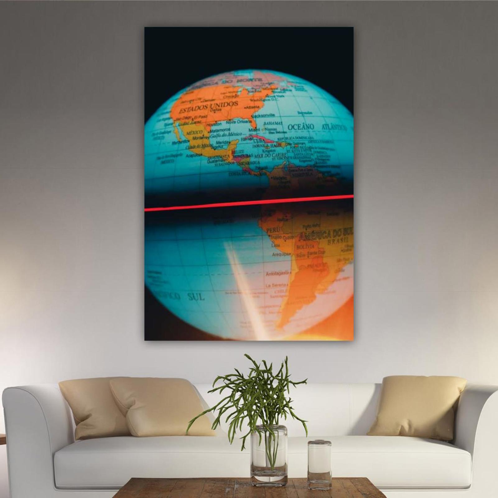 OWNSERIES Home Decor Earth Map Globe Pattern Canvas Wall Art Paintings ...