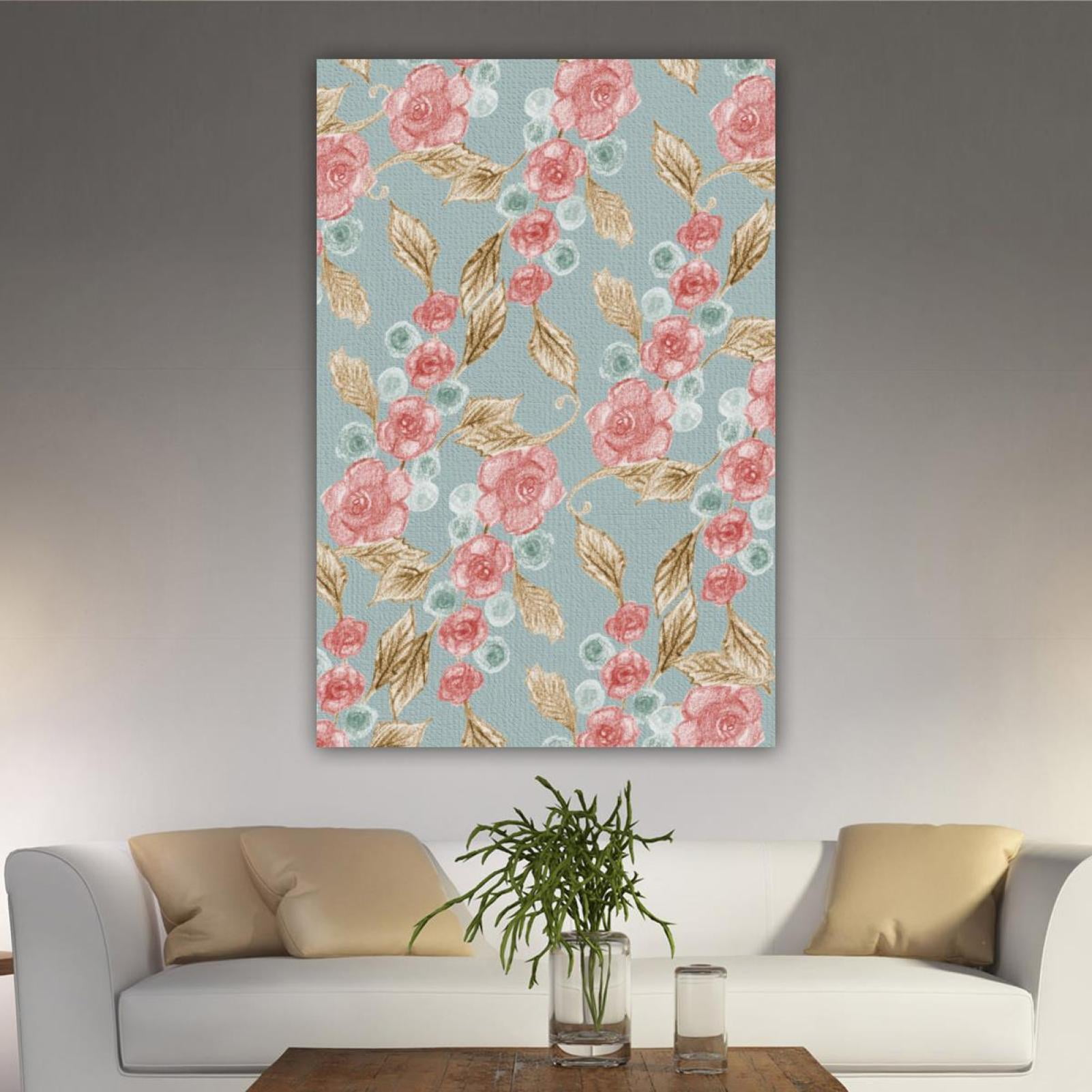 OWNSERIES Home Decor Encaustic Flower Pattern Canvas Wall Art Paintings ...