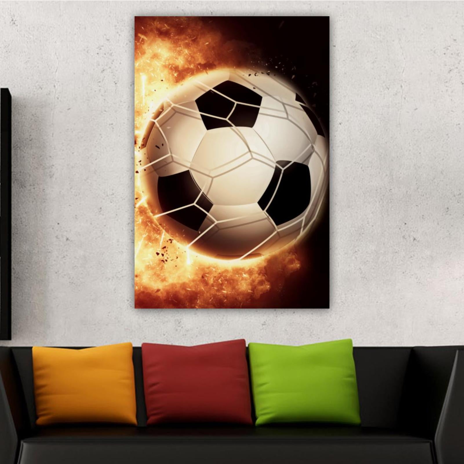 OWNSERIES Home Decor Exploding Soccer Ball Freball Pattern Canvas Wall ...
