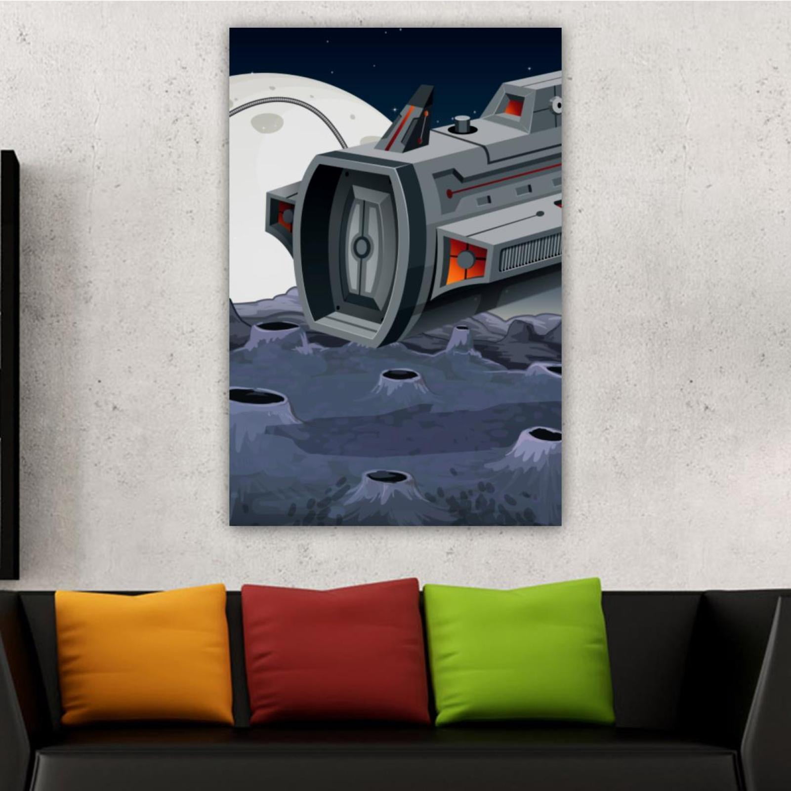 OWNSERIES Home Decor Flying Out of Spaceship Space Pattern Canvas Wall ...