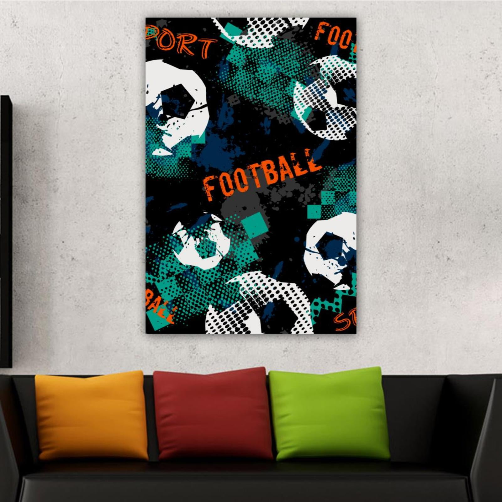 OWNSERIES Home Decor Football Soccer Pattern Pattern Canvas Wall Art ...