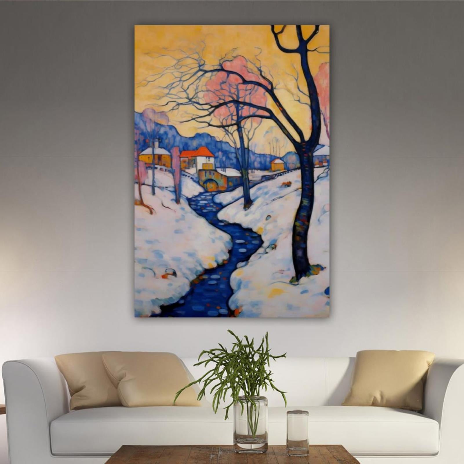 OWNSERIES Home Decor Four Seasons Picturesque Pattern Canvas Wall Art ...