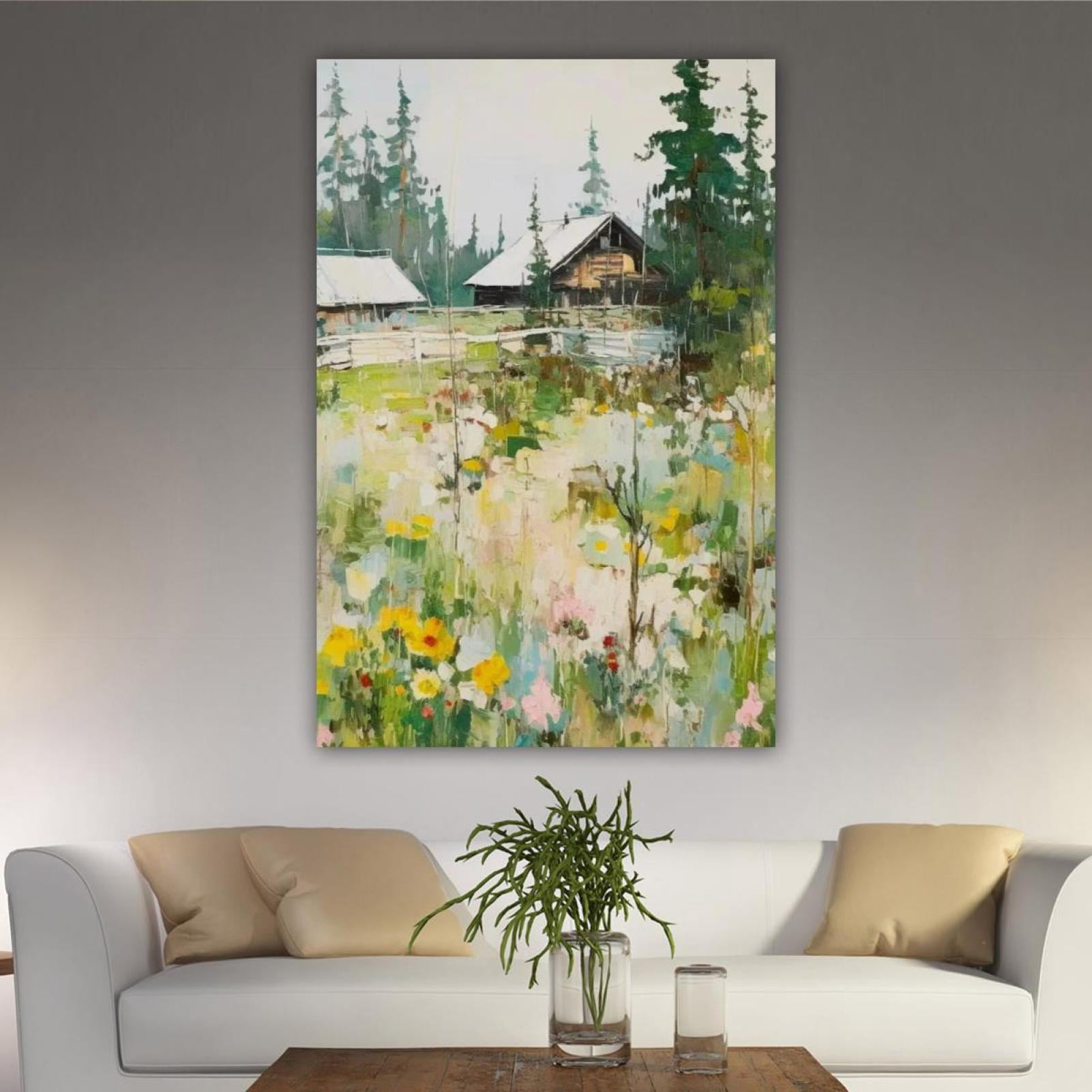 OWNSERIES Home Decor Four Seasons Scenery Pattern Canvas Wall Art ...