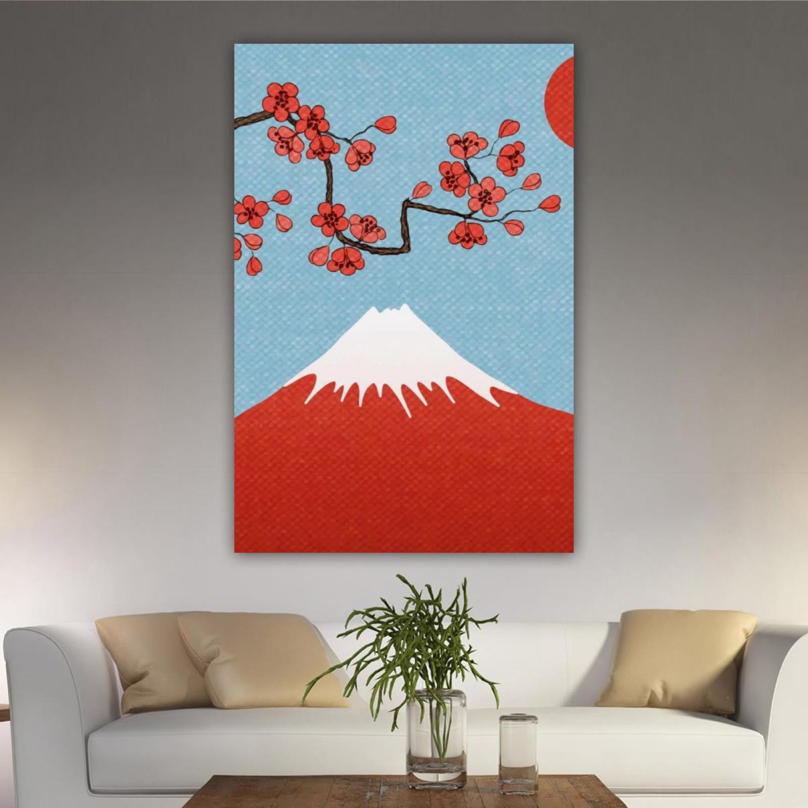 OWNSERIES Home Decor Fuji Mountain Japan Scenery Pattern Canvas Wall ...