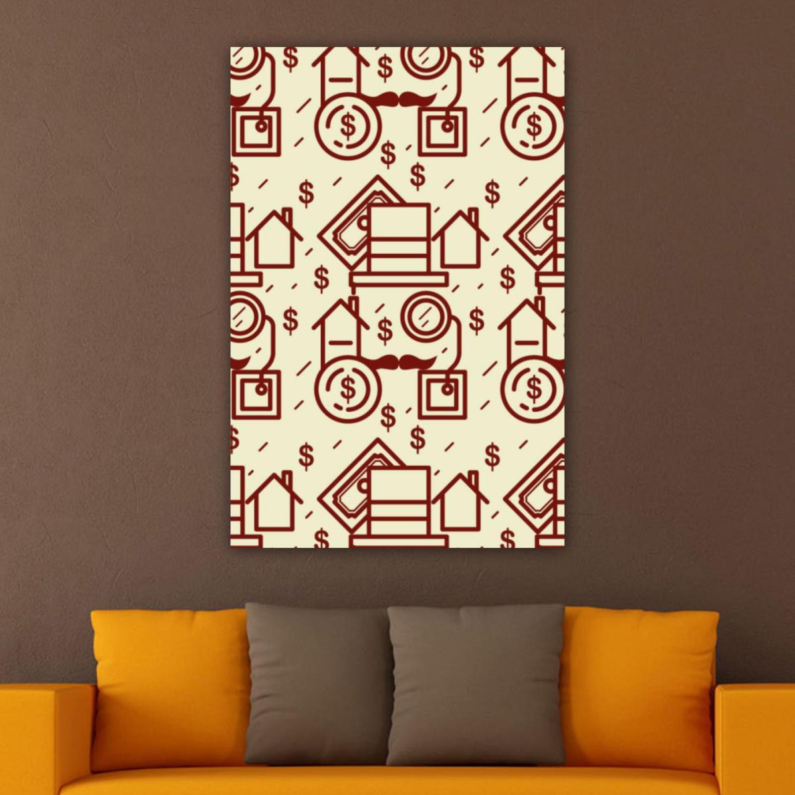 OWNSERIES Home Decor Funny Cartoon Monopoly Pattern Pattern Canvas Wall ...