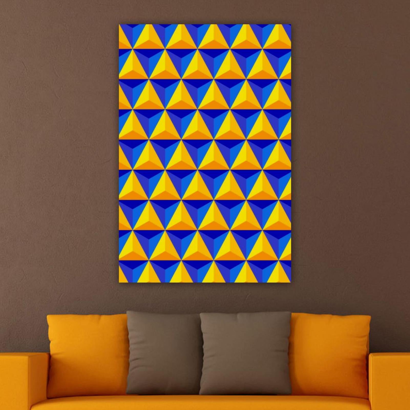 OWNSERIES Home Decor Geometric Triangle Pattern Canvas Wall Art ...