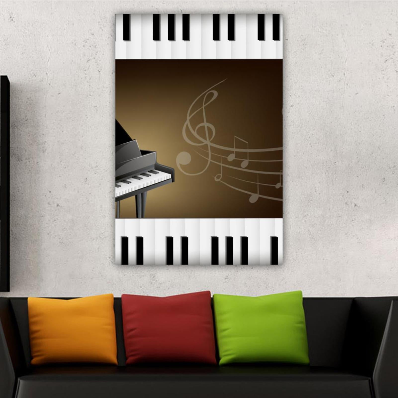 OWNSERIES Home Decor Grand Piano with Keyboards and Musicnotes Pattern ...