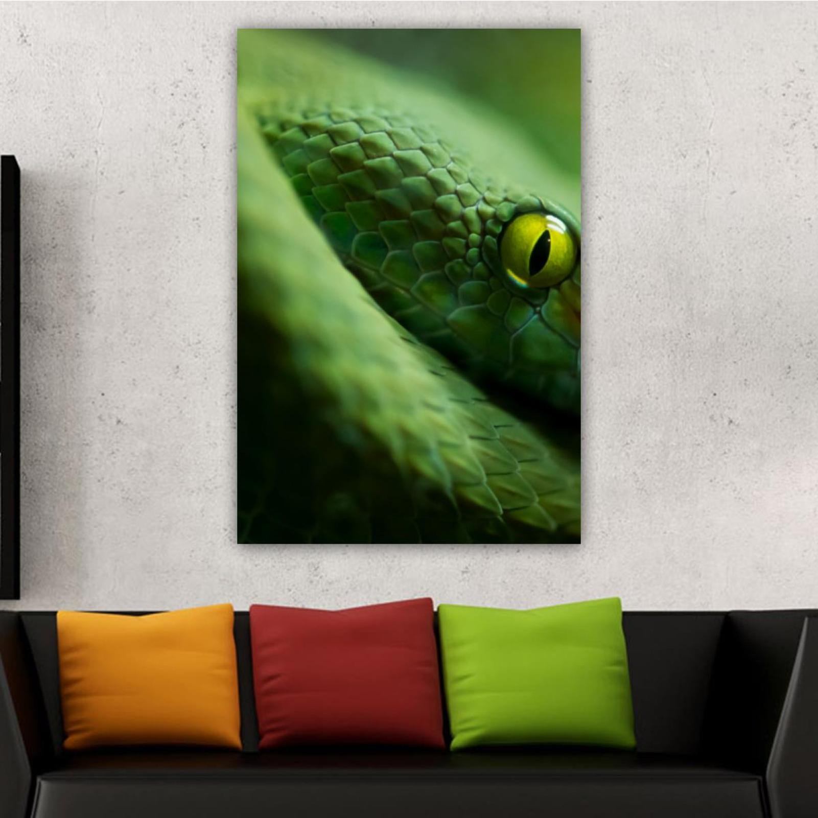 OWNSERIES Home Decor Green Snake Pattern Canvas Wall Art Paintings for ...