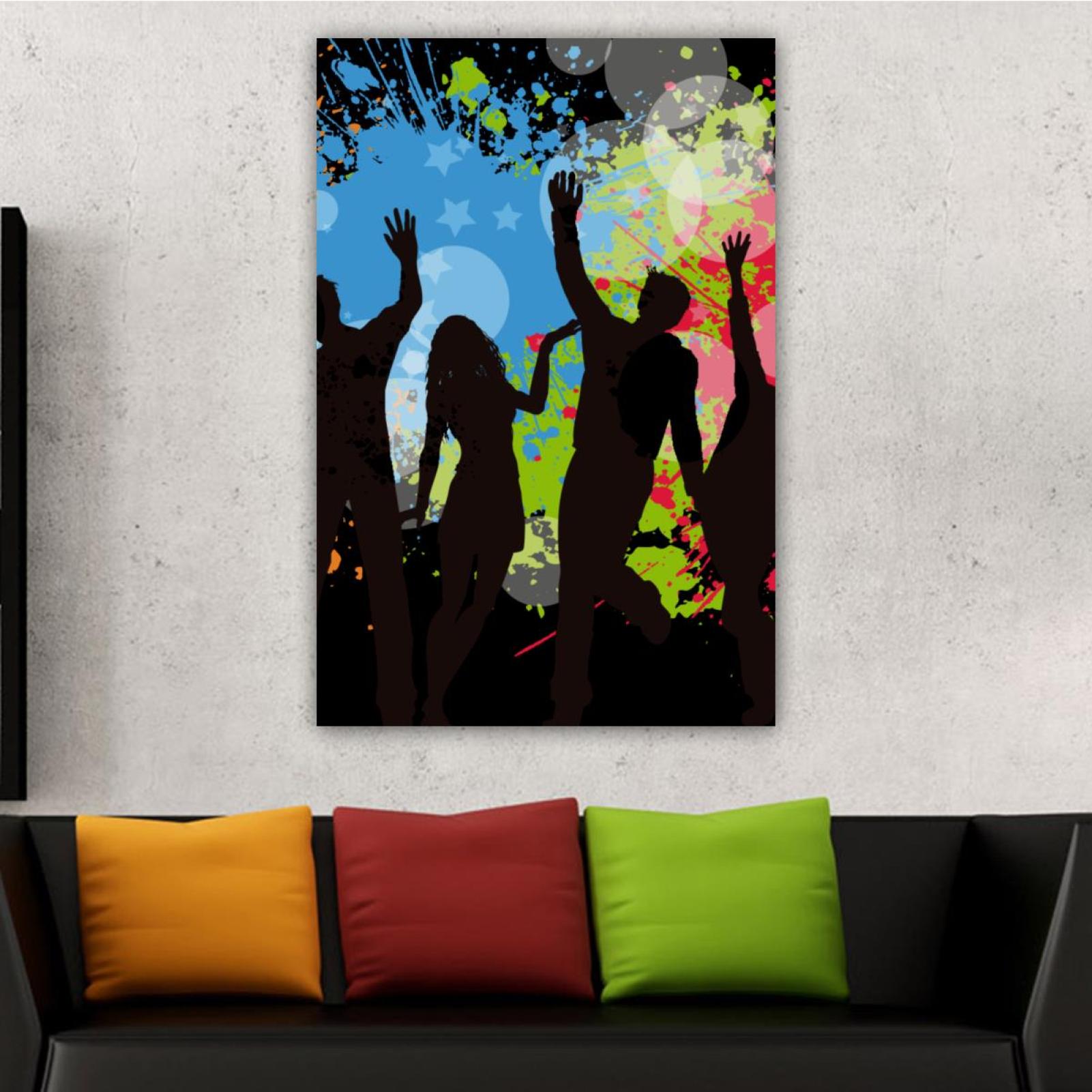 OWNSERIES Home Decor Grunge Party Crowd Background Pattern Canvas Wall ...