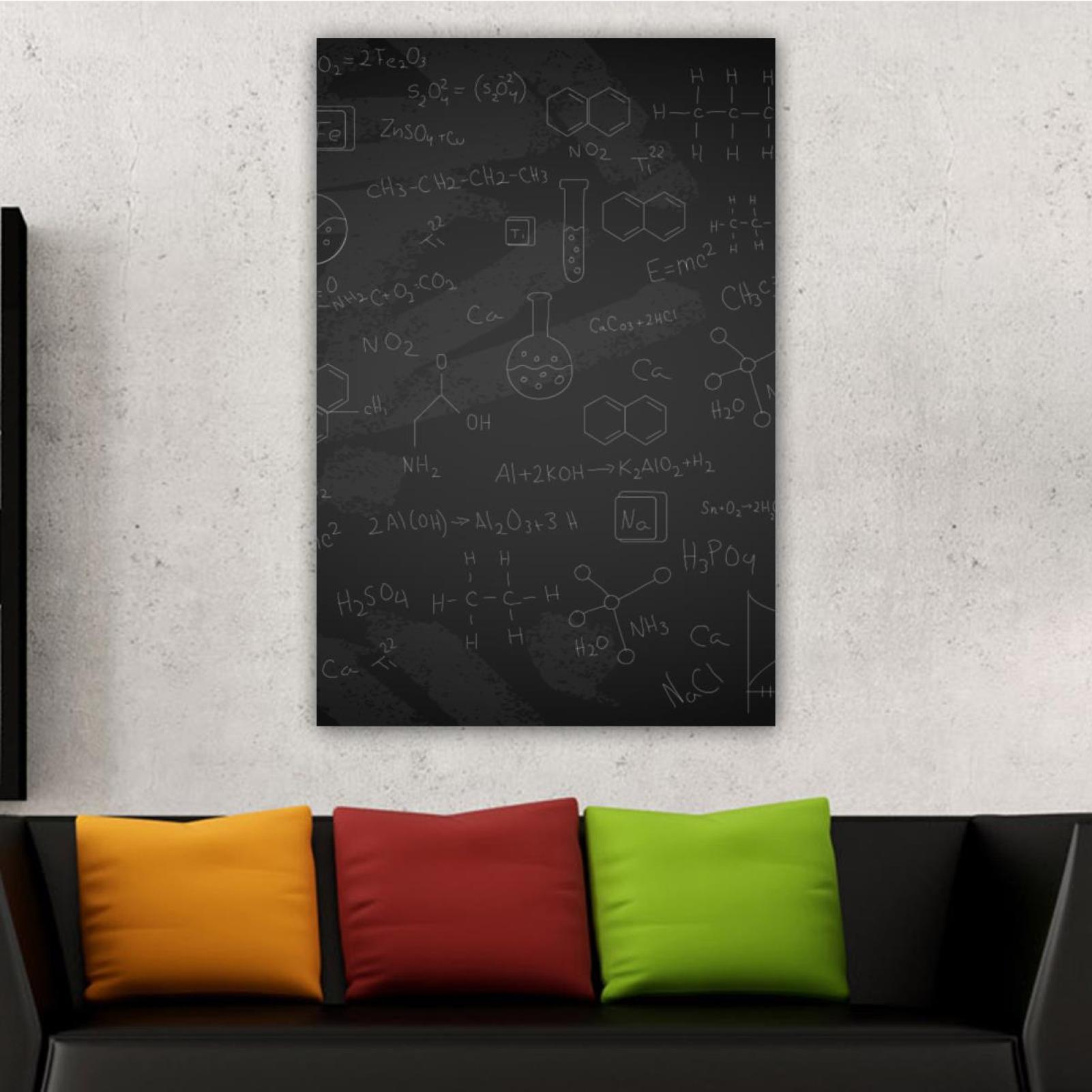 OWNSERIES Home Decor Hand Drawn Chemistry Blackboard Pattern Canvas ...