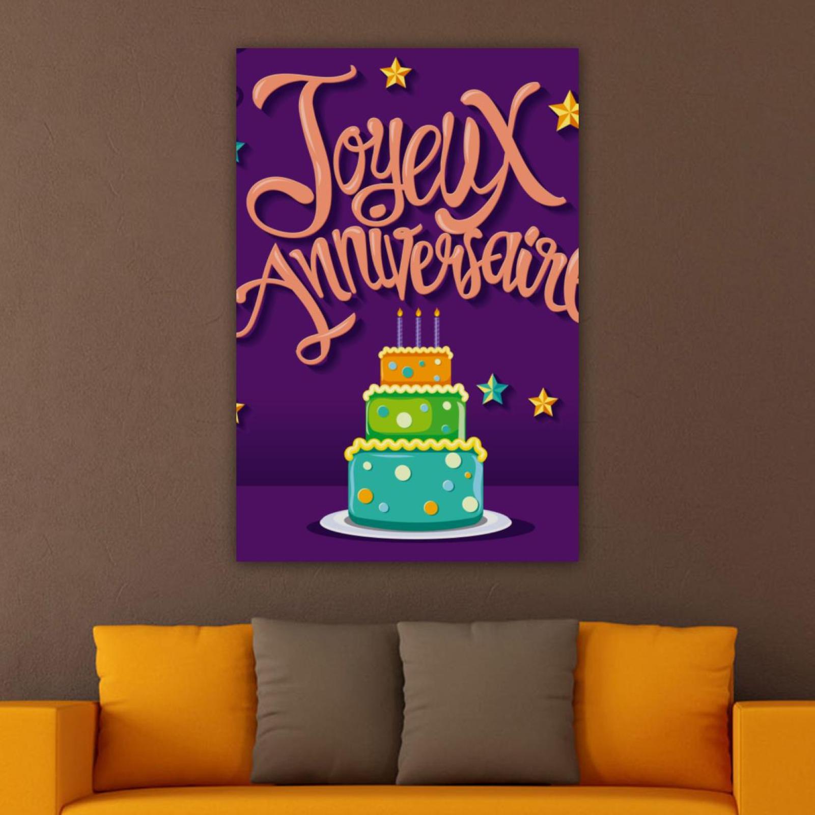 OWNSERIES Home Decor Happy Birthday in French Joyeux Anniversaire with ...