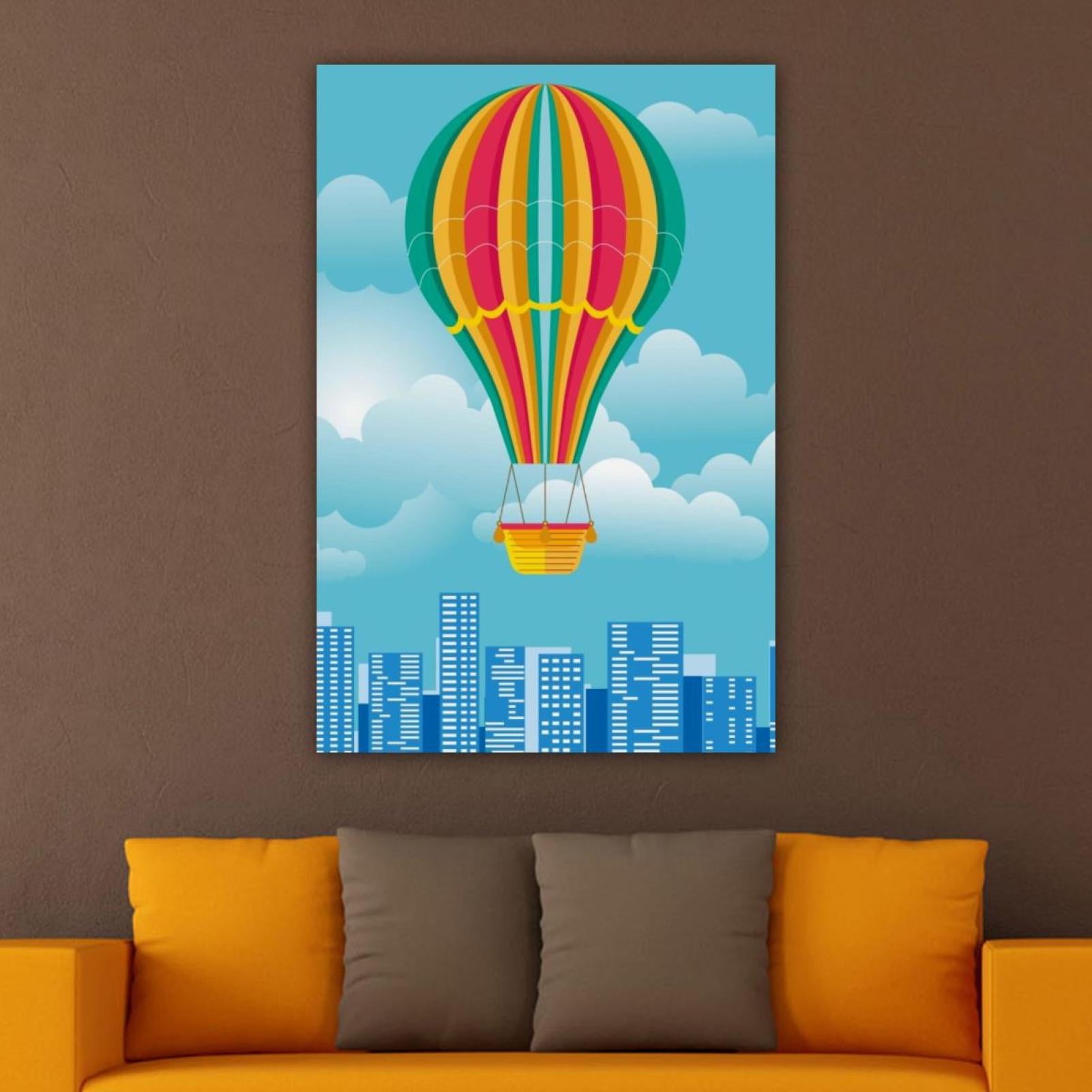 OWNSERIES Home Decor Hot Air Balloon Pattern Canvas Wall Art Paintings ...