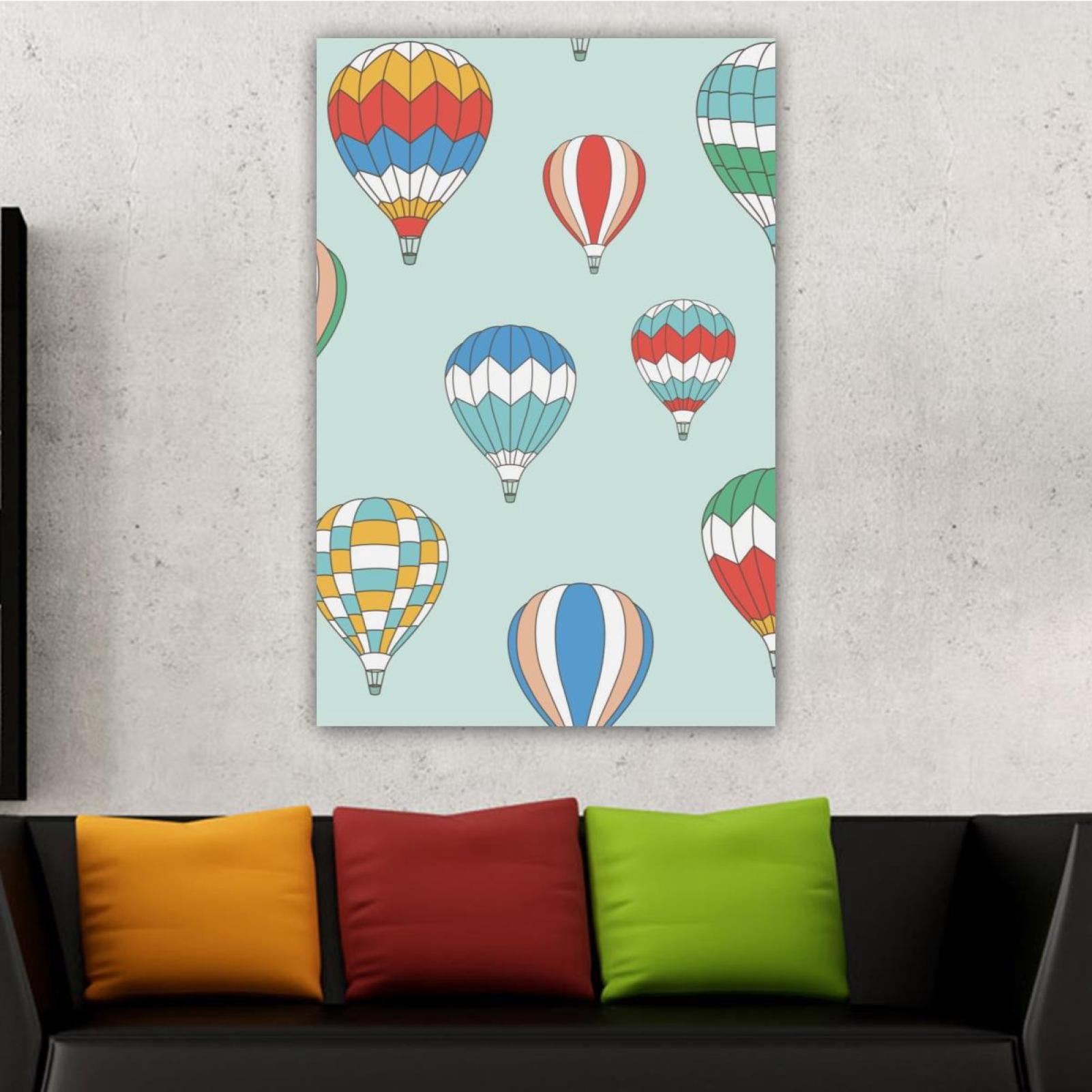 OWNSERIES Home Decor Hot Air Balloons Pattern Colorful Pattern Canvas ...