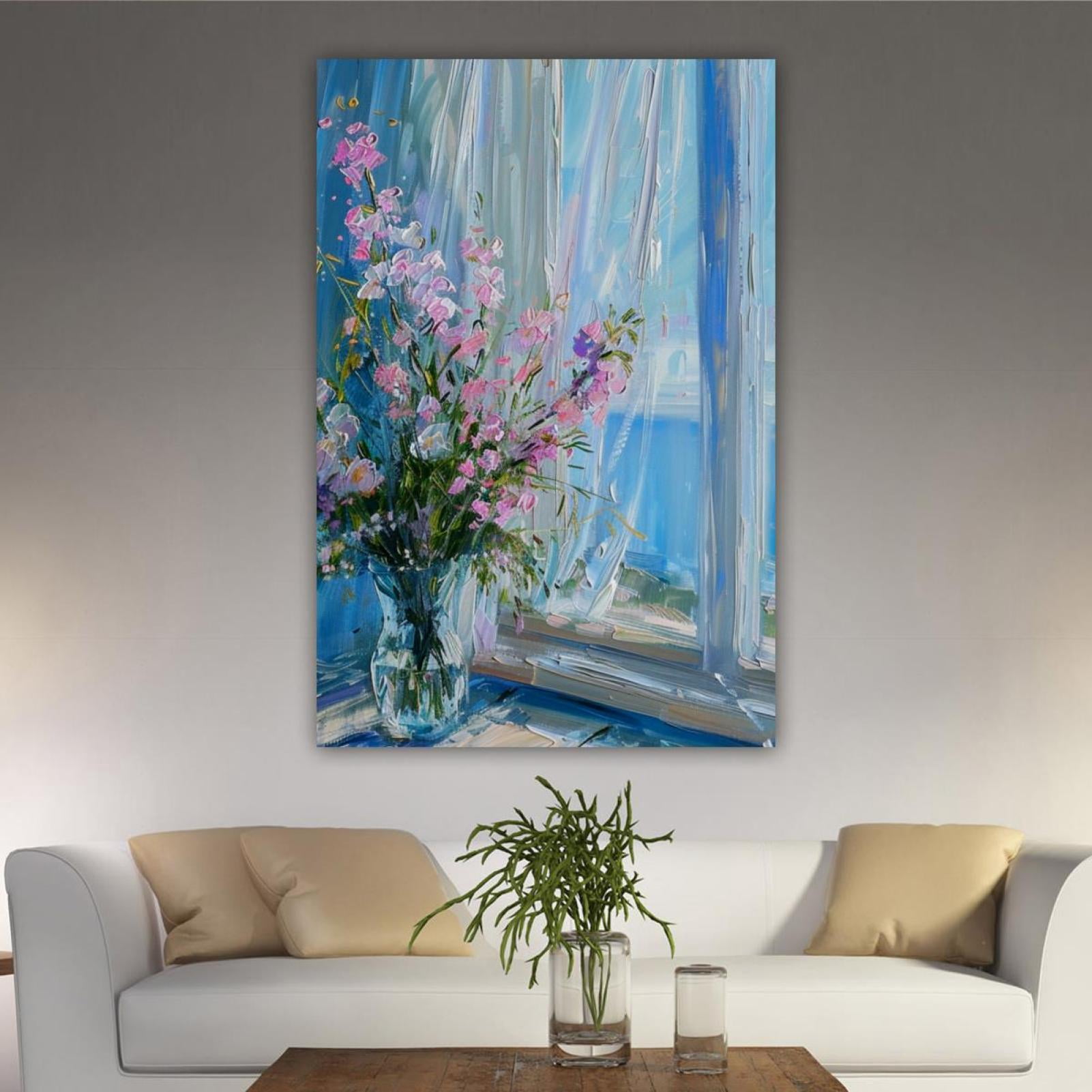 OWNSERIES Home Decor Inside and Outside the Window Pattern Canvas Wall ...