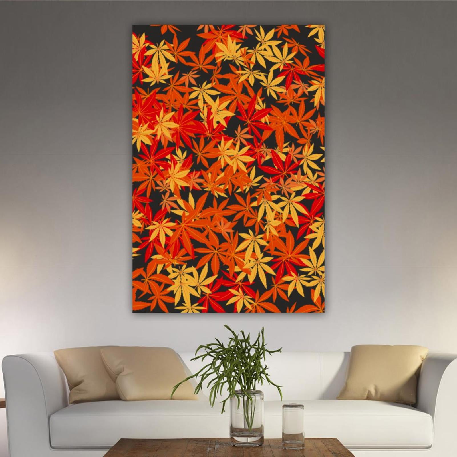 OWNSERIES Home Decor Japanese Maple Pattern Pattern Canvas Wall Art ...