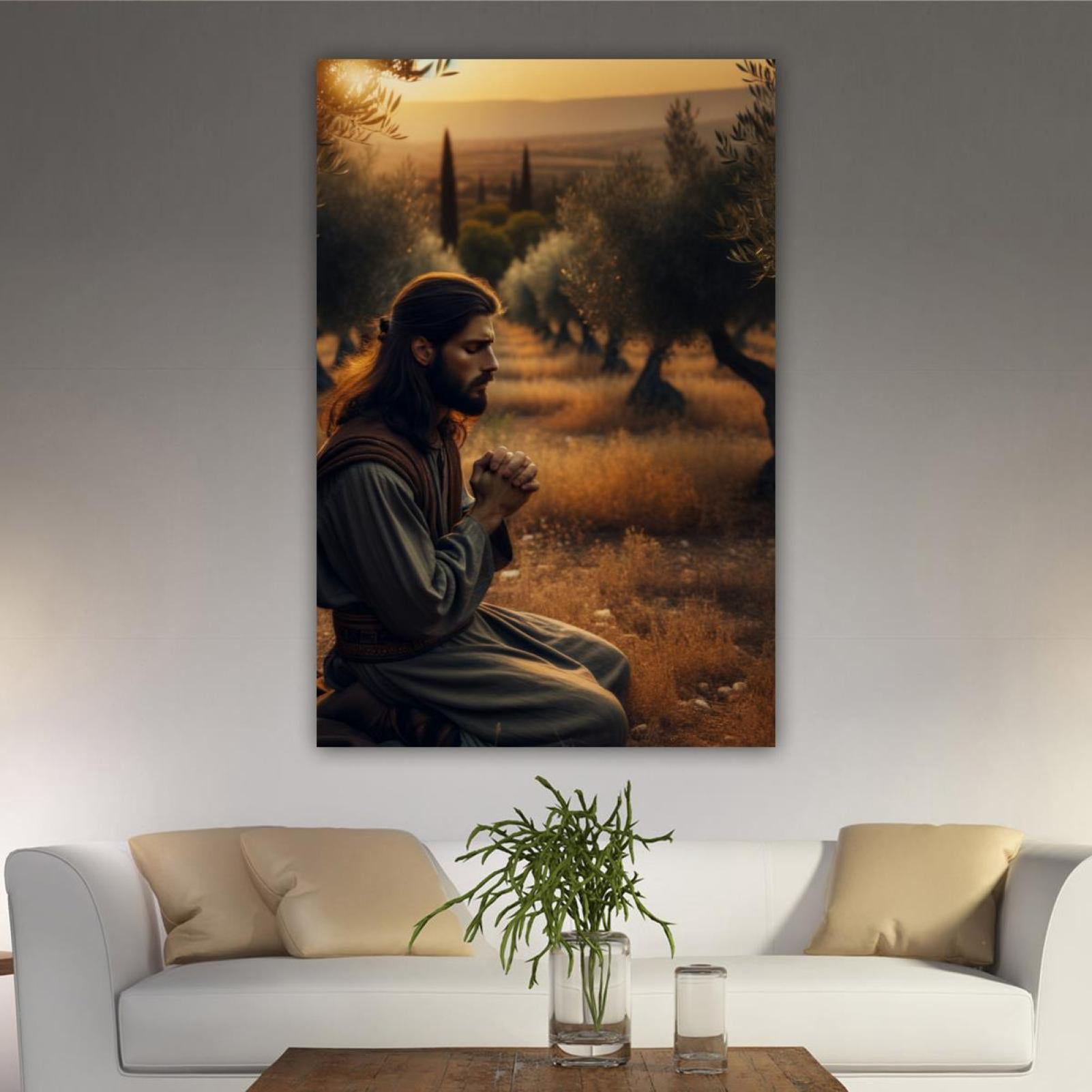 OWNSERIES Home Decor Jesus Is Praying Canvas Wall Art Paintings for ...