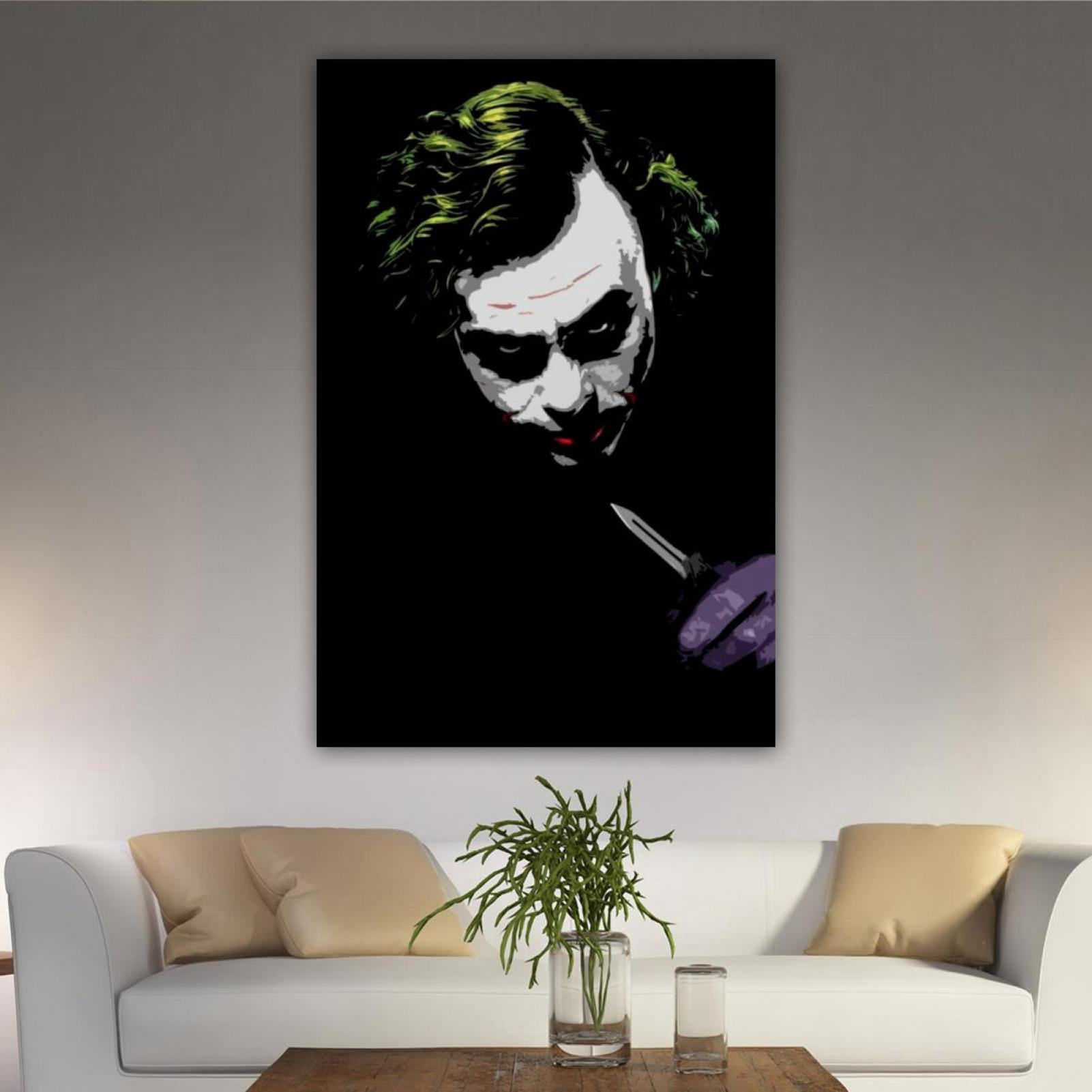 OWNSERIES Home Decor Joker Black Pattern Canvas Wall Art Paintings for ...