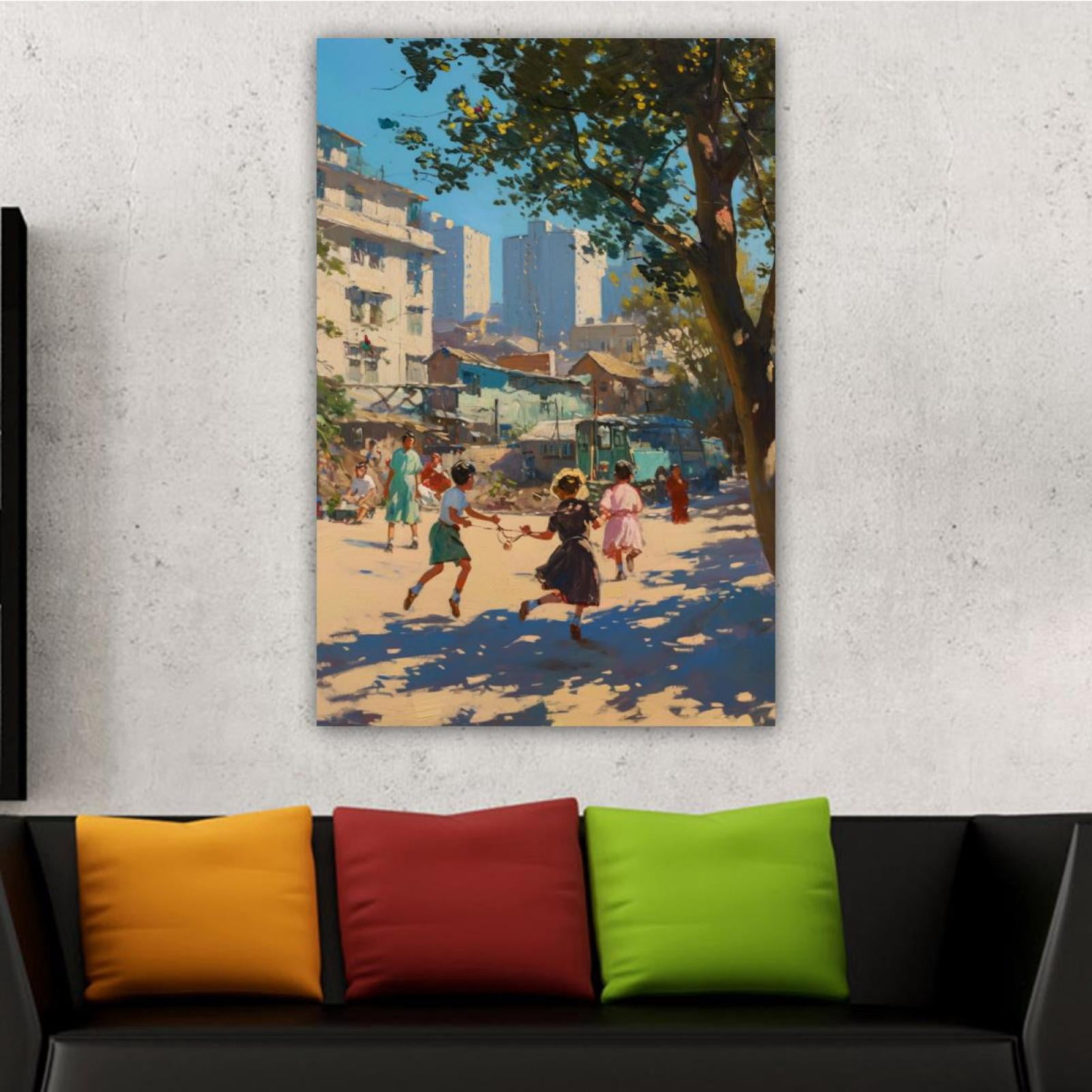 OWNSERIES Home Decor Jumping Rubber Band Pattern Canvas Wall Art ...