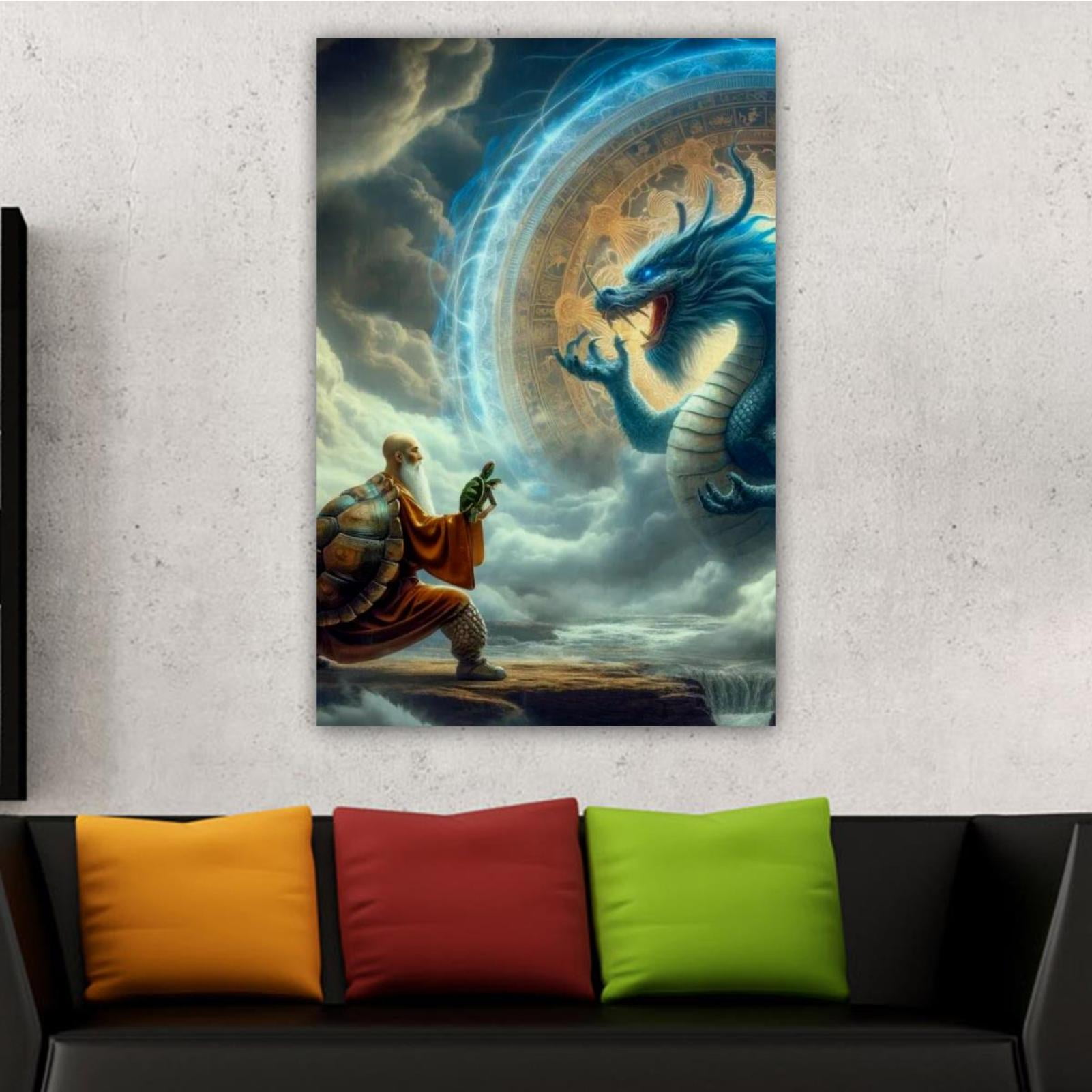 OWNSERIES Home Decor Legend of Xuanwu Pattern Canvas Wall Art Paintings ...
