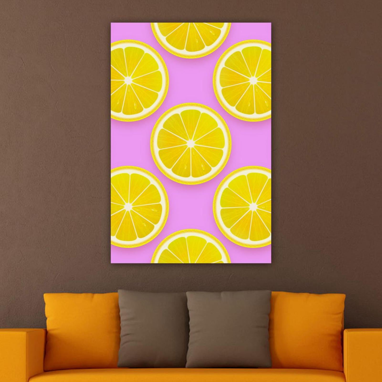 OWNSERIES Home Decor Lemon Pattern Pattern Canvas Wall Art Paintings ...