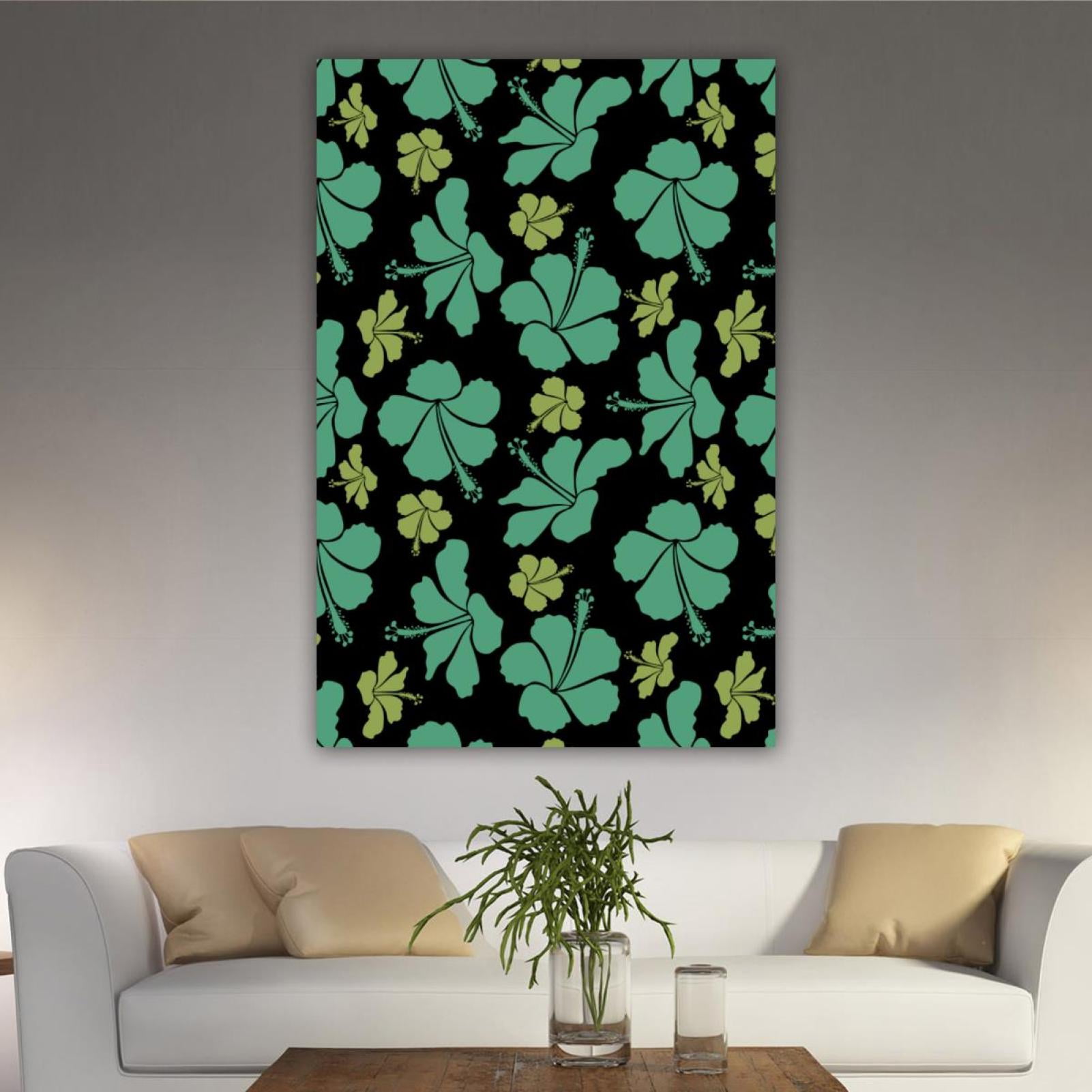 OWNSERIES Home Decor Lucky Four Leaf Clover Pattern Canvas Wall Art ...