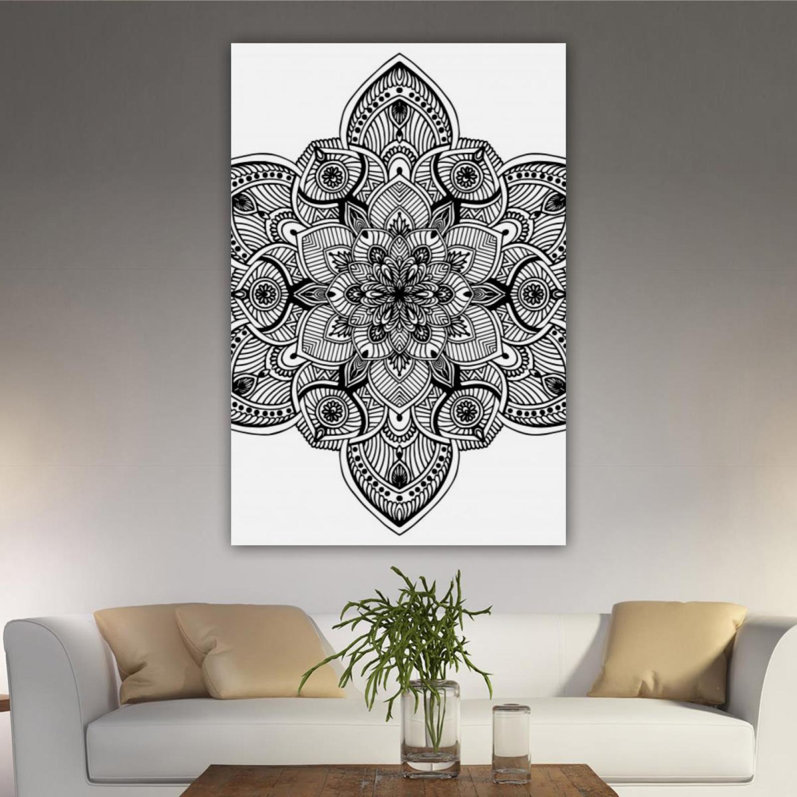 OWNSERIES Home Decor Mandalas Coloring Book Pattern Canvas Wall Art ...