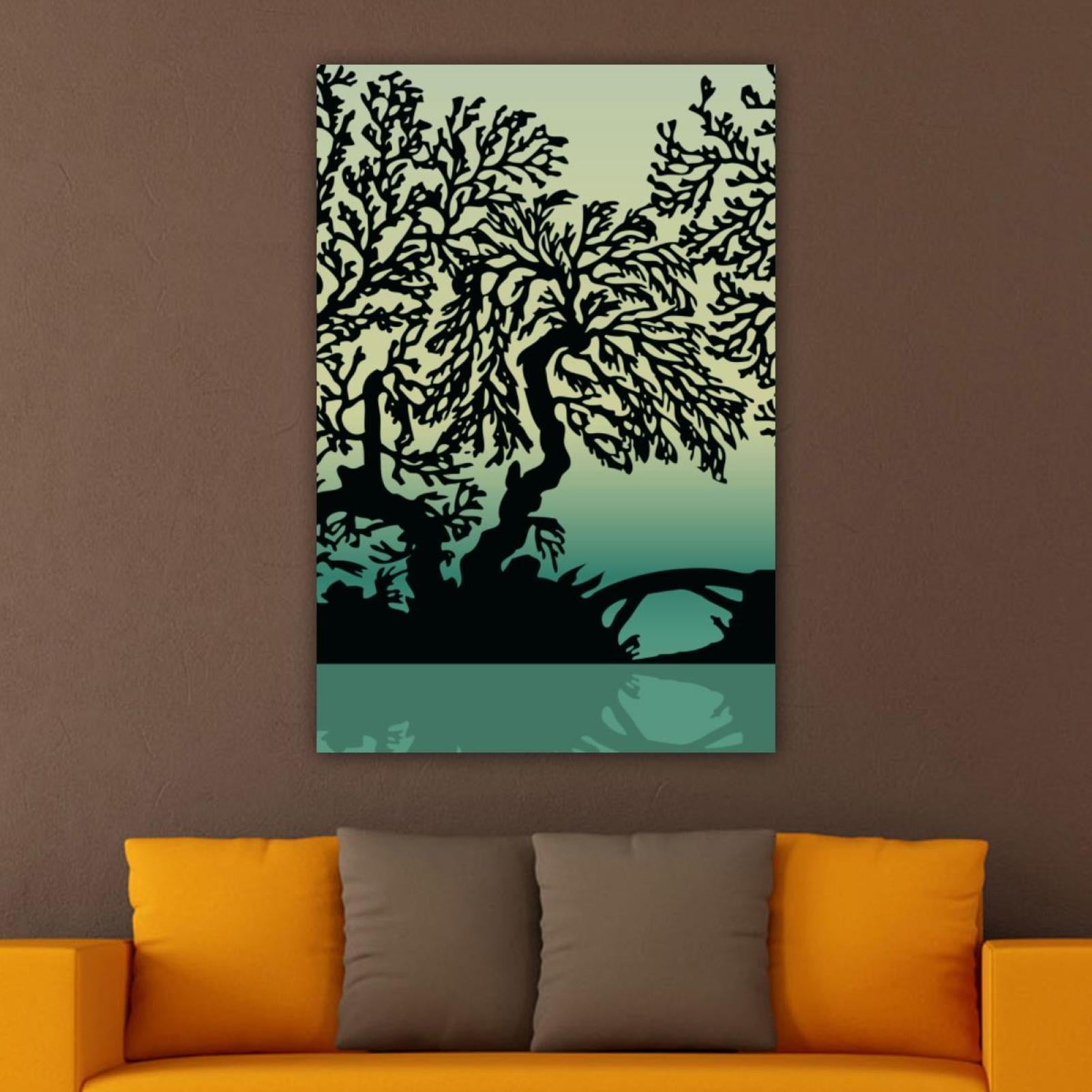 OWNSERIES Home Decor Mangrove Silhouette Tree Branches Pattern Canvas ...