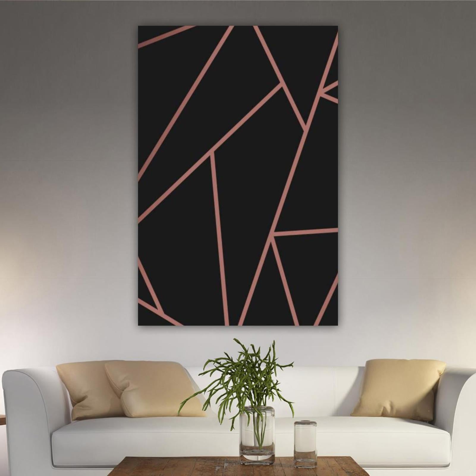 OWNSERIES Home Decor Modern Black Background Pattern Canvas Wall Art ...