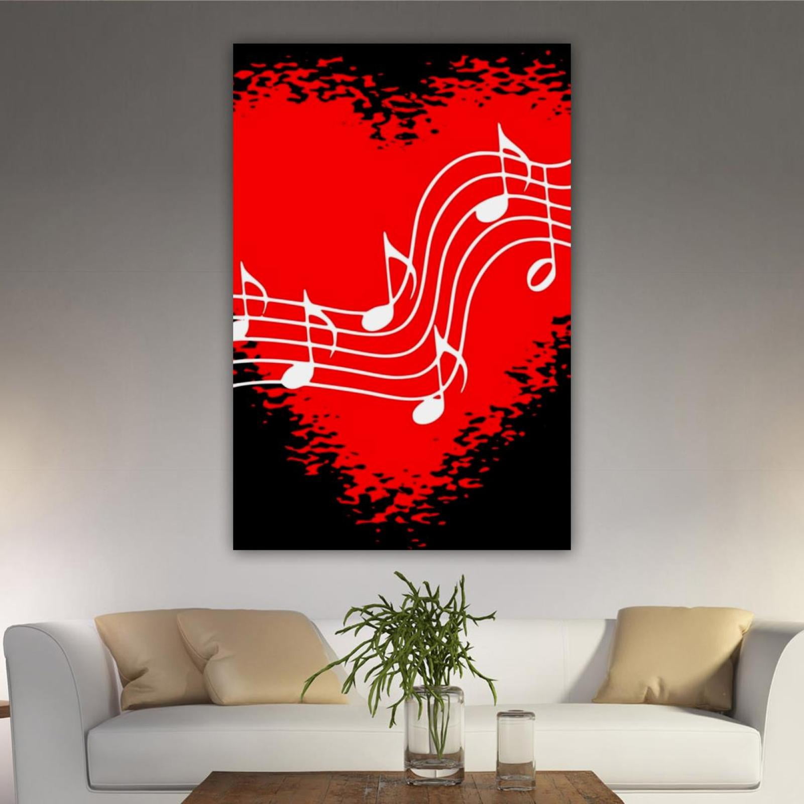 OWNSERIES Home Decor Music Musical Note Melody Note Clef Pattern Canvas ...