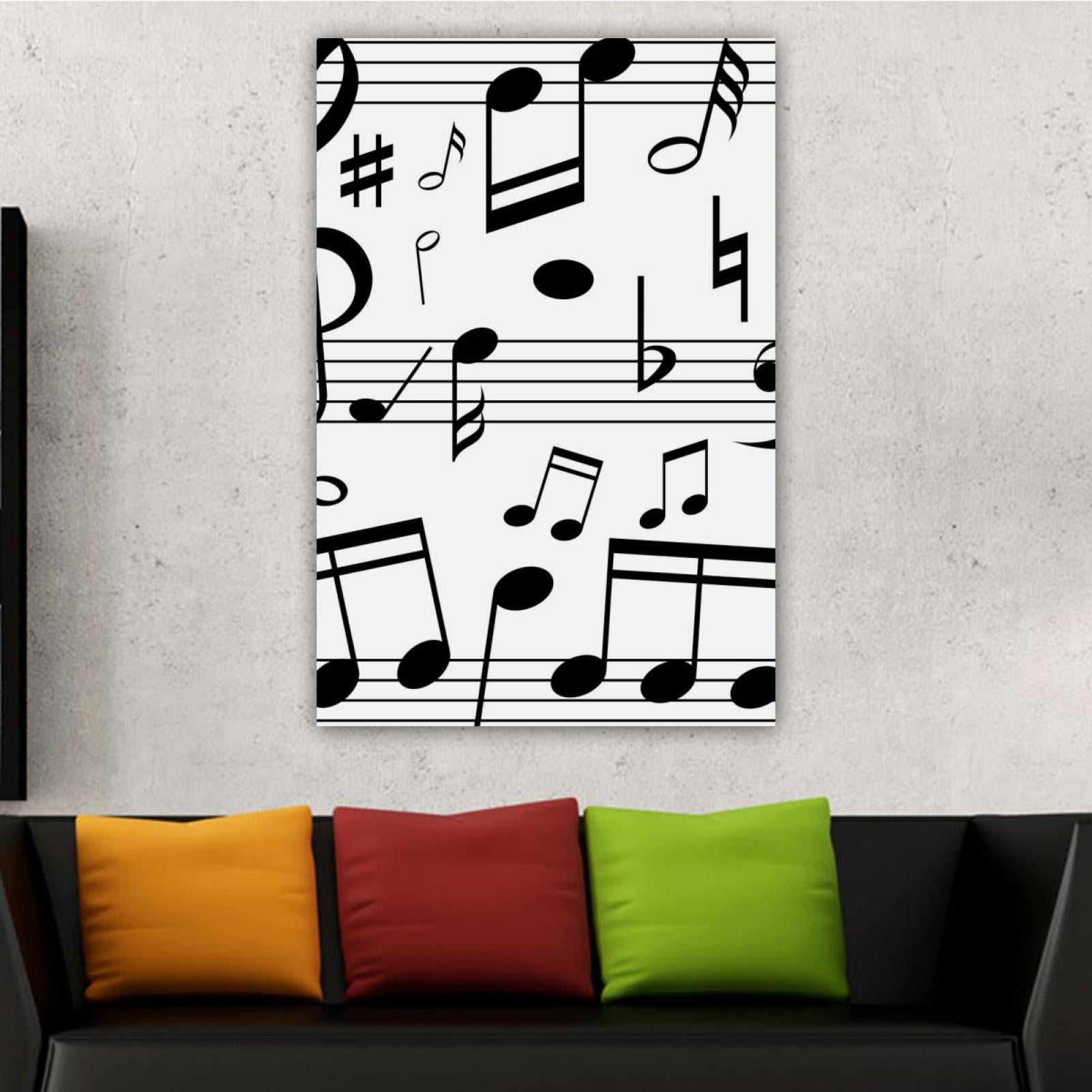 OWNSERIES Home Decor Music Notes on Line Scales Pattern Canvas Wall Art ...