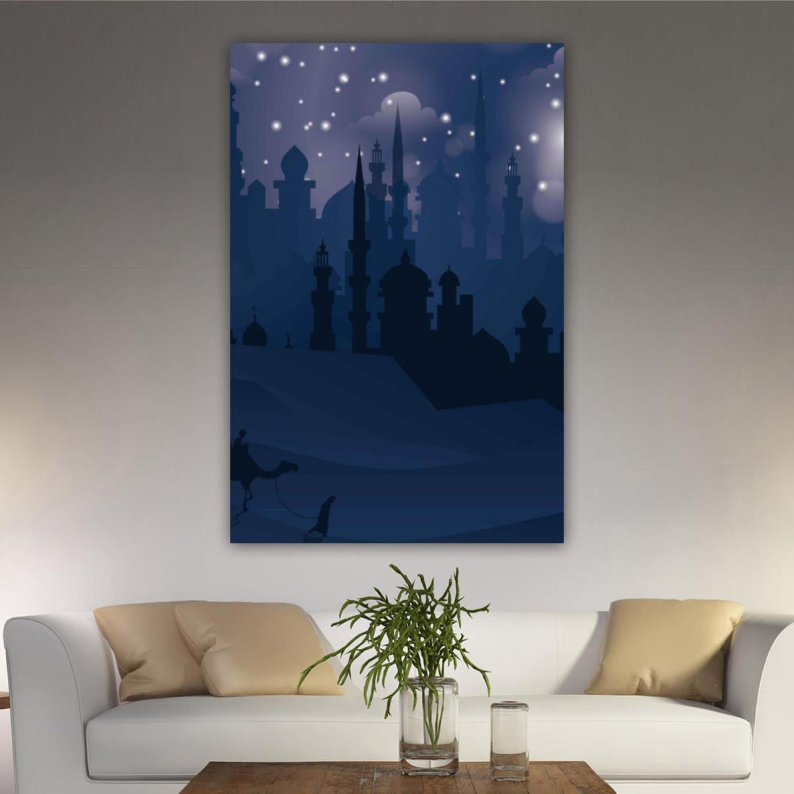 OWNSERIES Home Decor Night City Print Pattern Canvas Wall Art Paintings ...