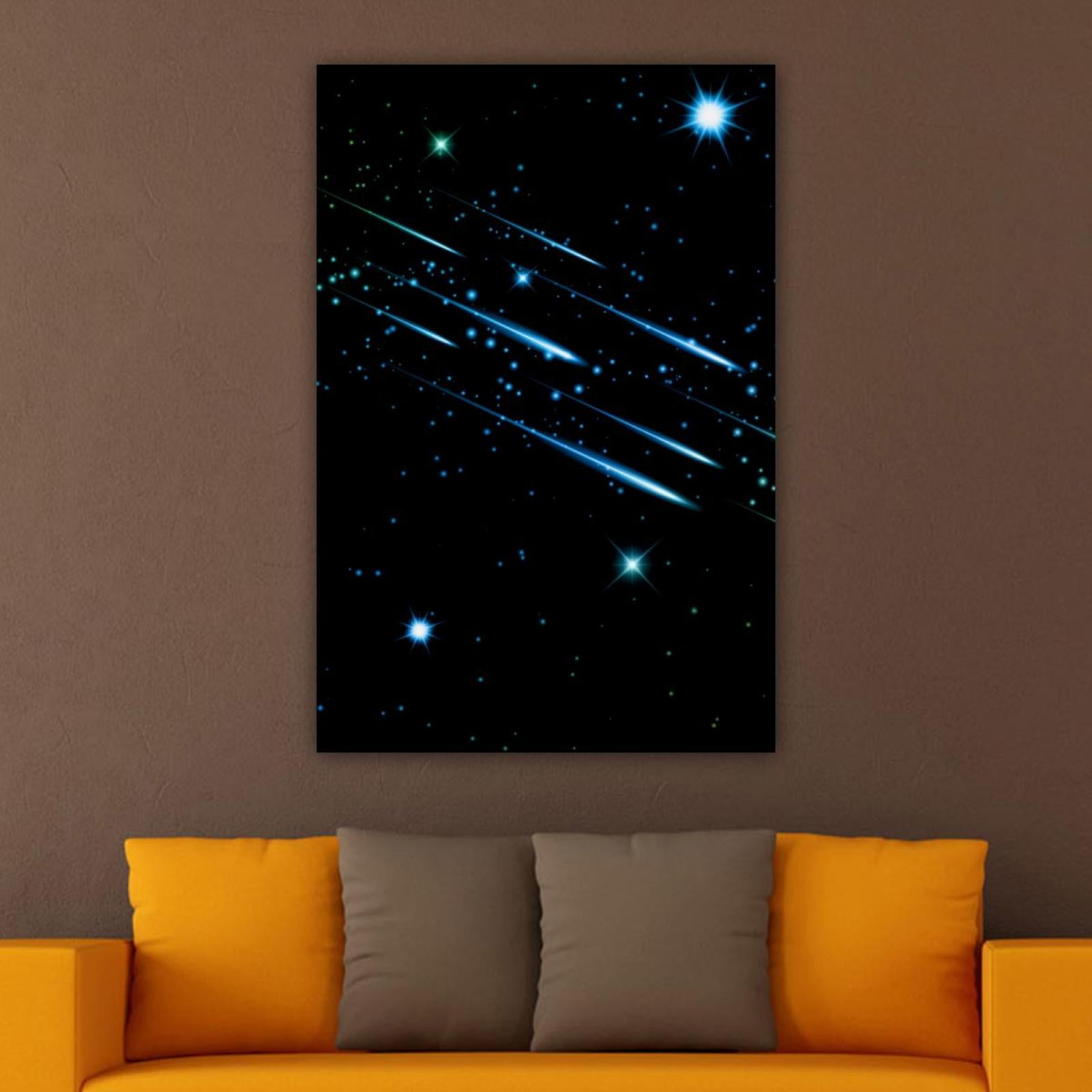 OWNSERIES Home Decor Night Sky with Shooting Stars Pattern Canvas Wall ...