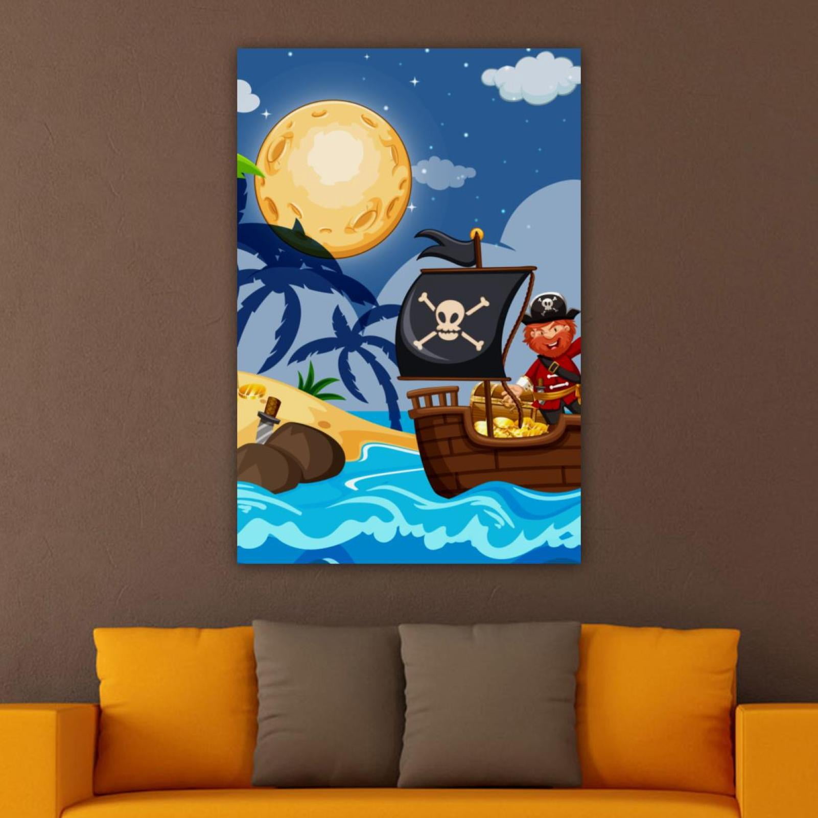 OWNSERIES Home Decor Pirate and Children Finding Treasure Pattern ...