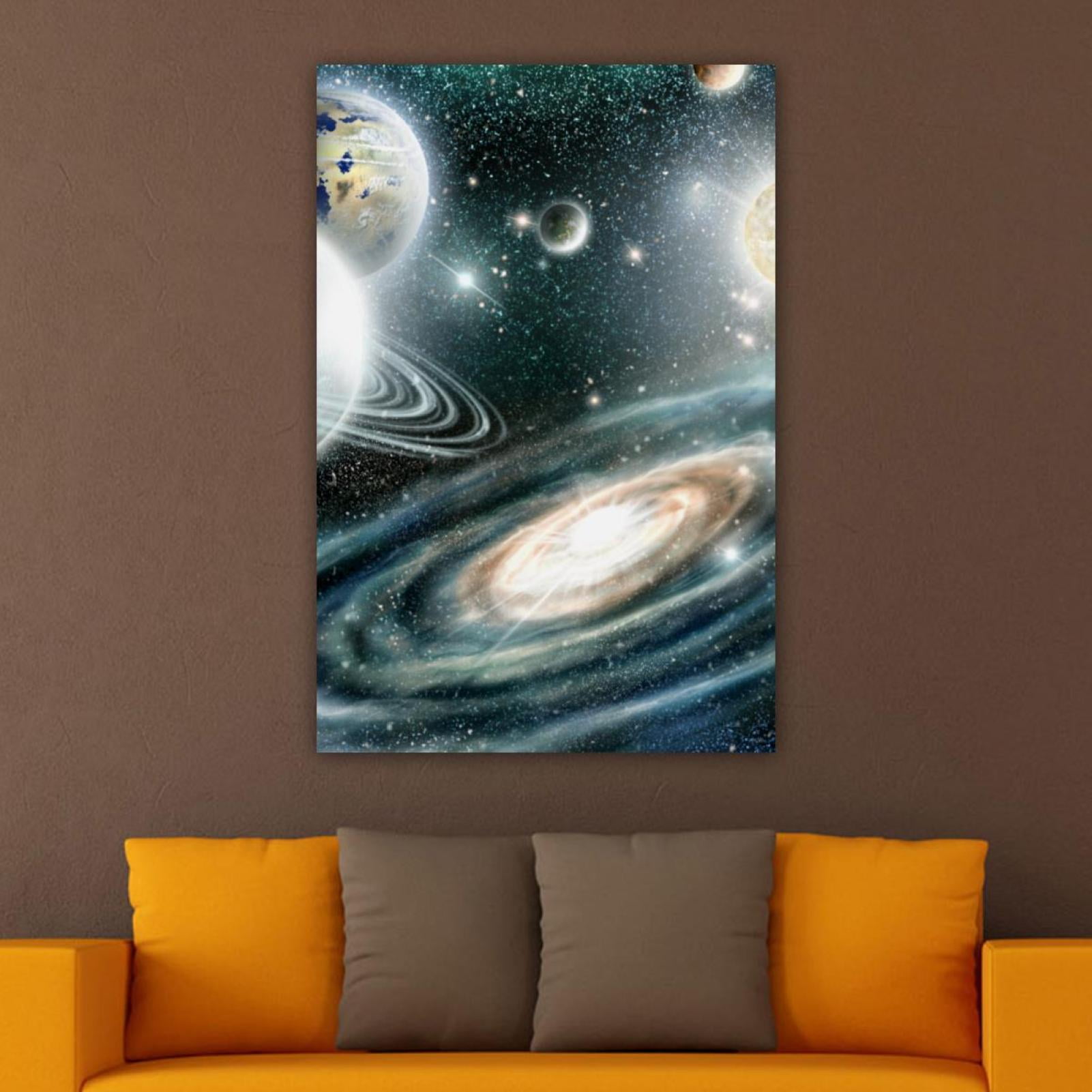OWNSERIES Home Decor Planets Solar System Pattern Canvas Wall Art ...