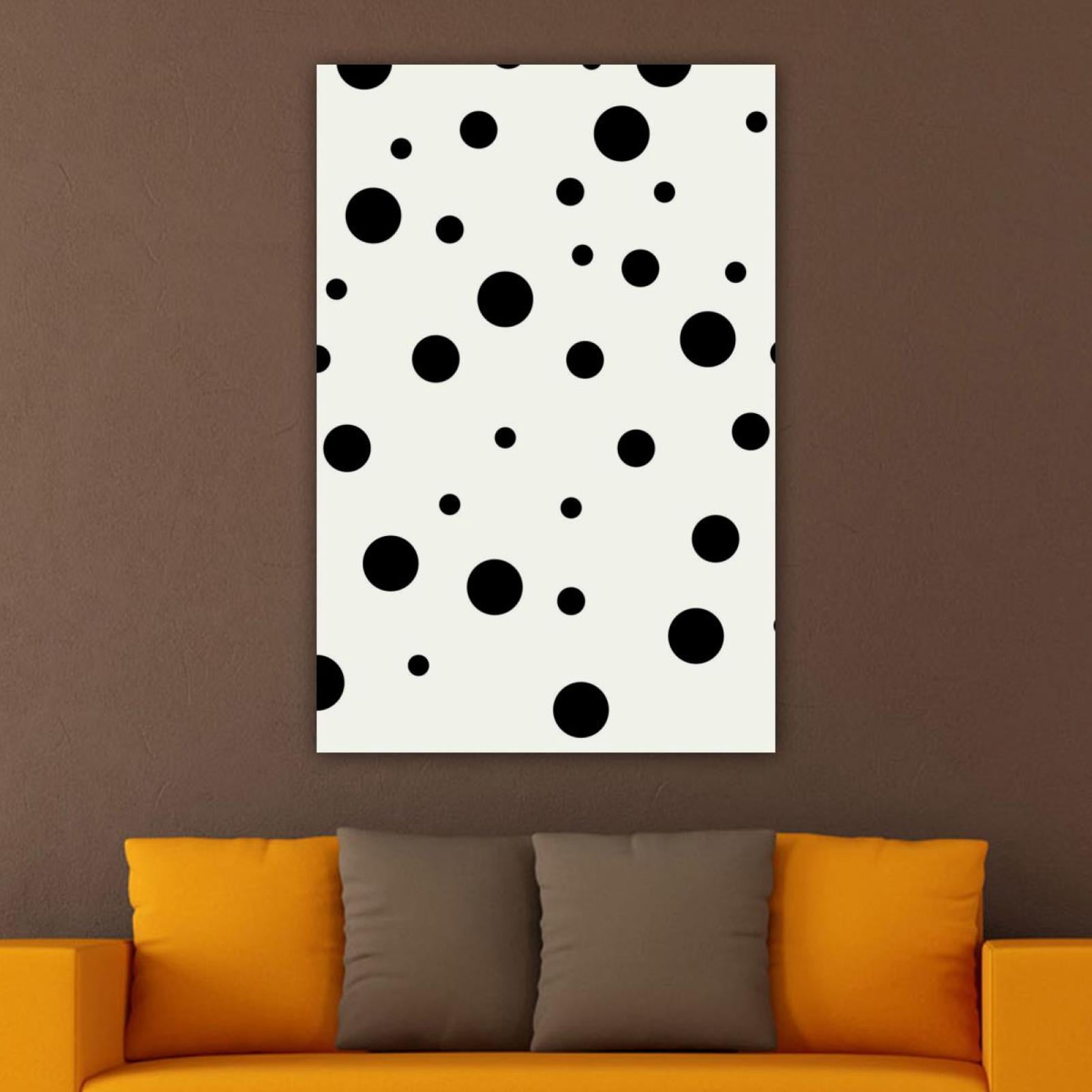 OWNSERIES Home Decor Polka Dot Pattern Black White Pattern Canvas Wall ...