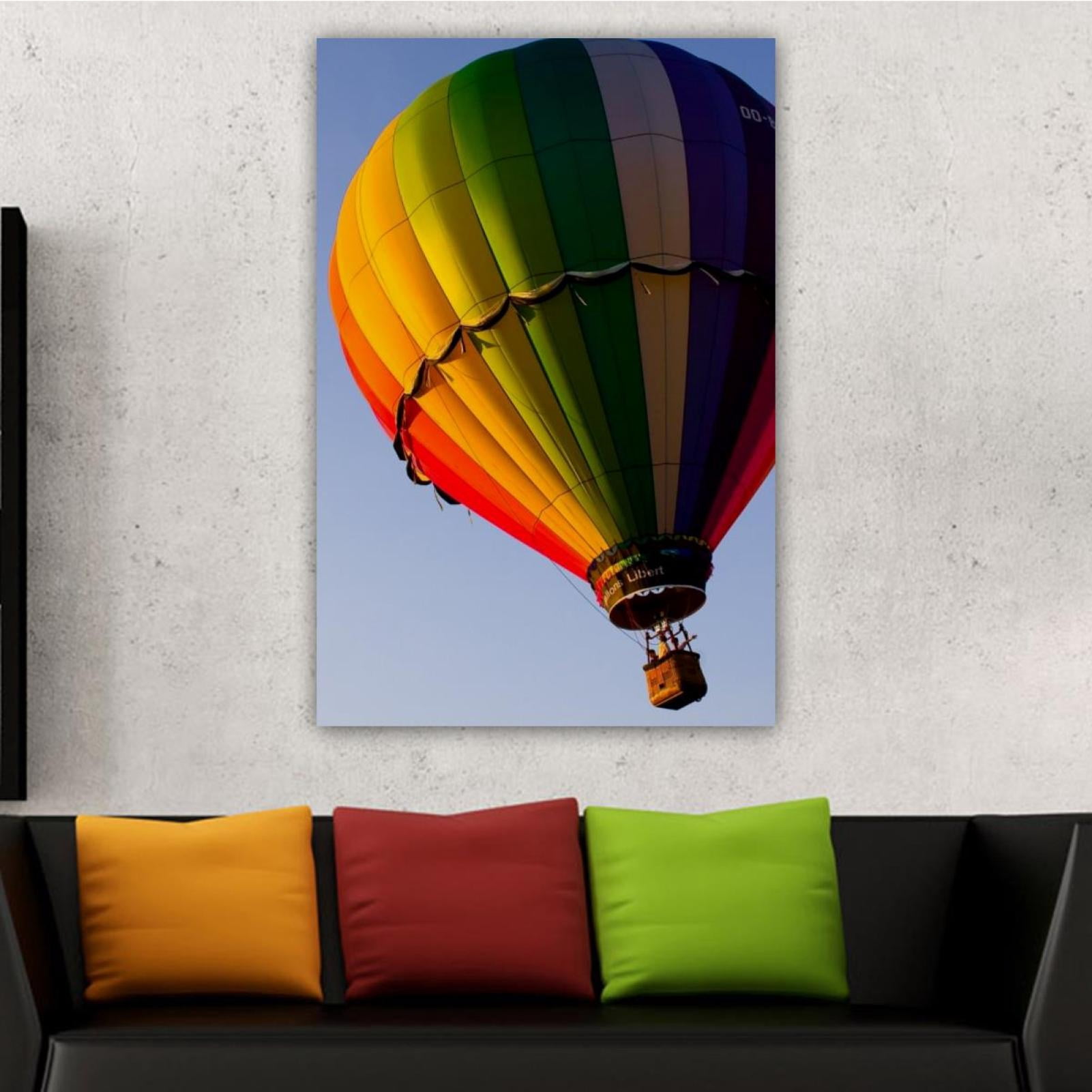 OWNSERIES Home Decor Rainbow Hot Air Balloon Pattern Canvas Wall Art ...